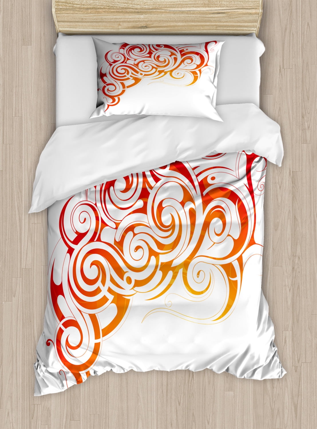 Smoke Duvet Cover Set Twin Size, Artistic Tribal Tattoo Inspired ...