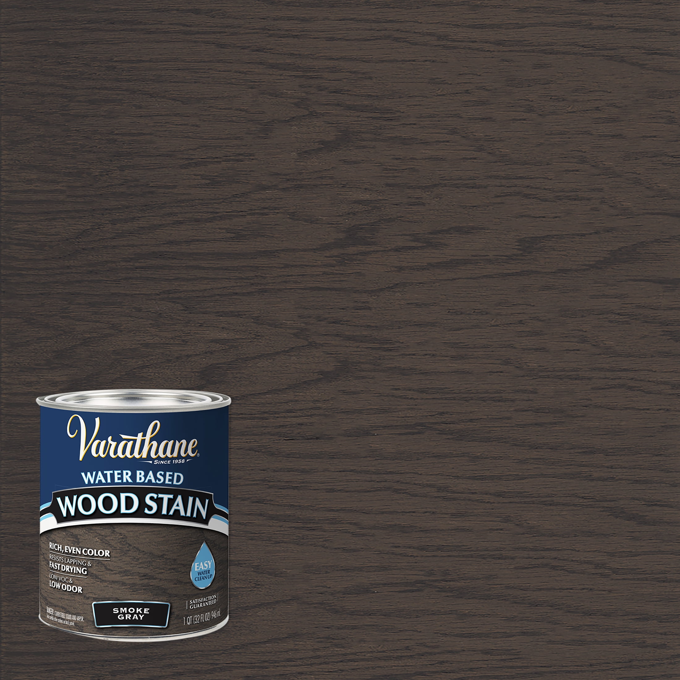 Smoke Gray, Varathane Water-Based Wood Stain-381121, Quart - Walmart.com