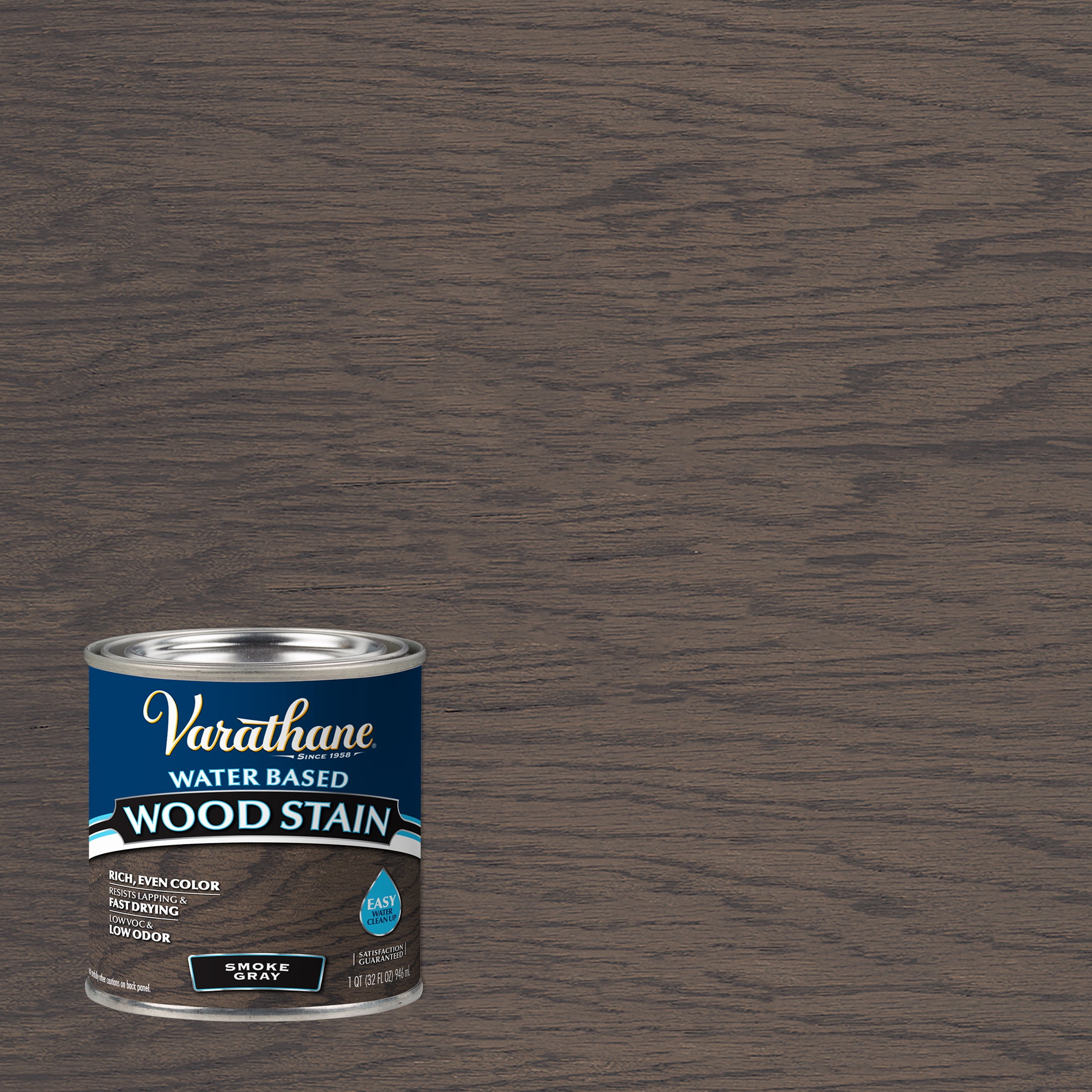 4 Pack, Smoke Gray, Varathane Water-Based Wood Stain-384353, Half Pint ...
