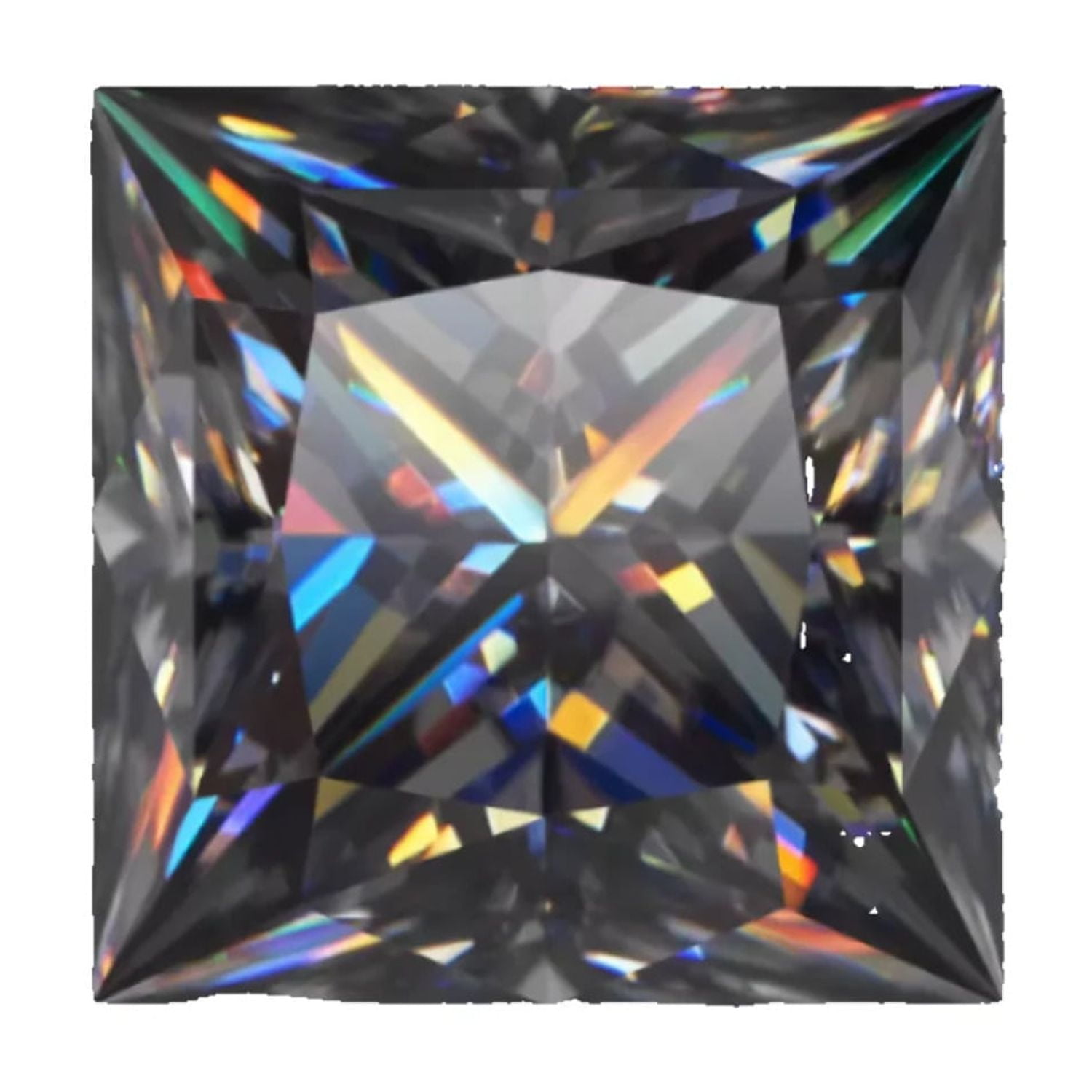 Smoke Grey Princess Cut Moissanite Stones - Walmart.com