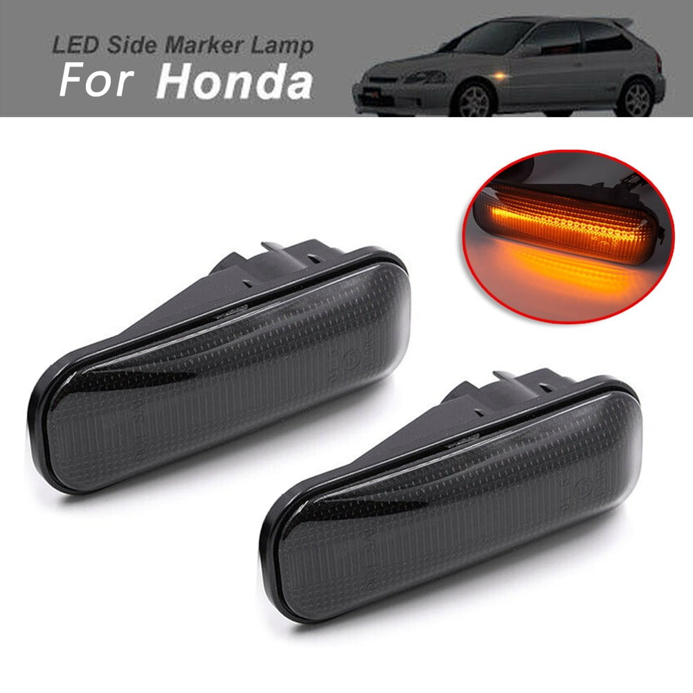 Smoke Lens Amber Led Side Marker Light for 1996- Civic Ek Ej Em - Walmart.com