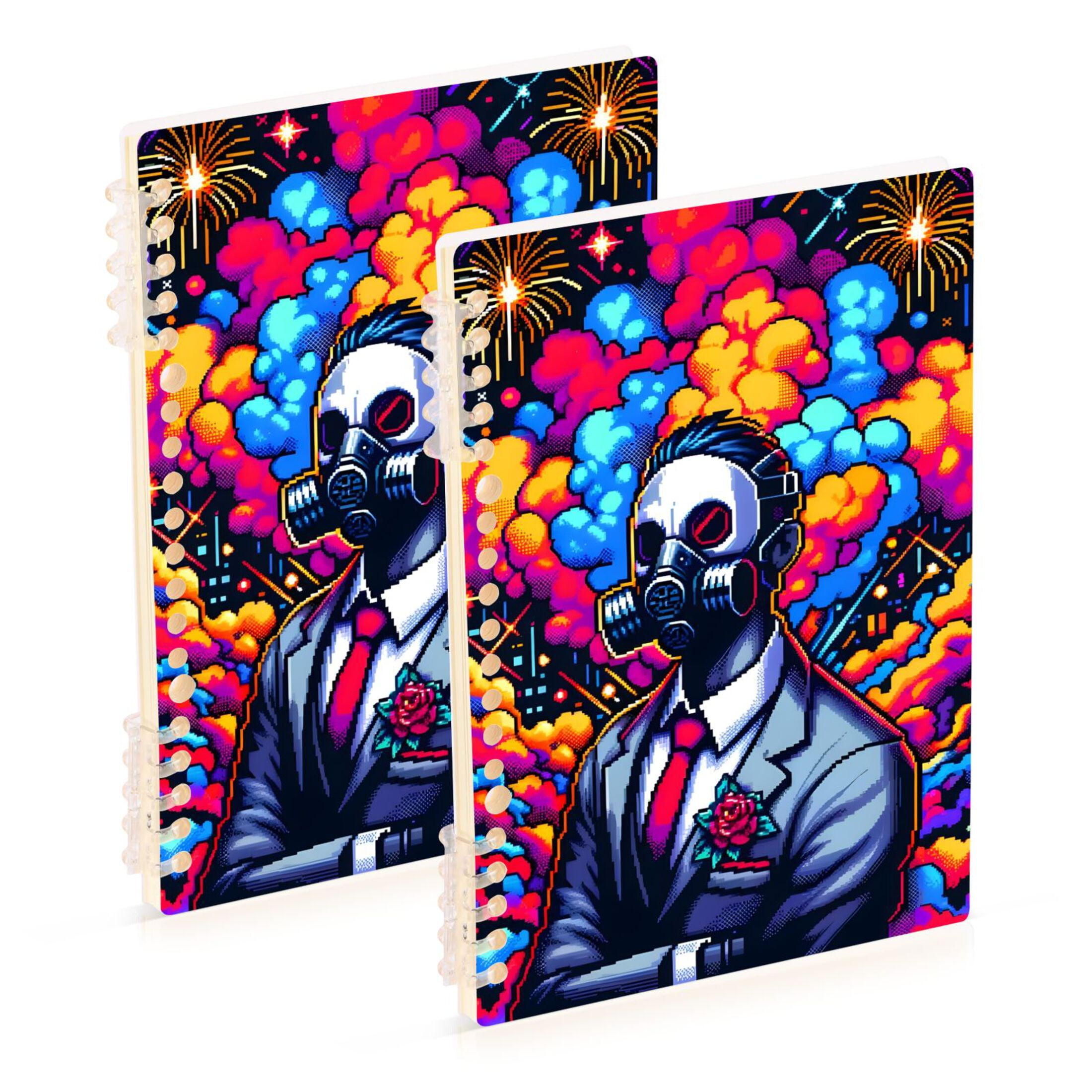 Smoke Mask Man Ring Binder Notebook Journey Note Diary College Ruled ...