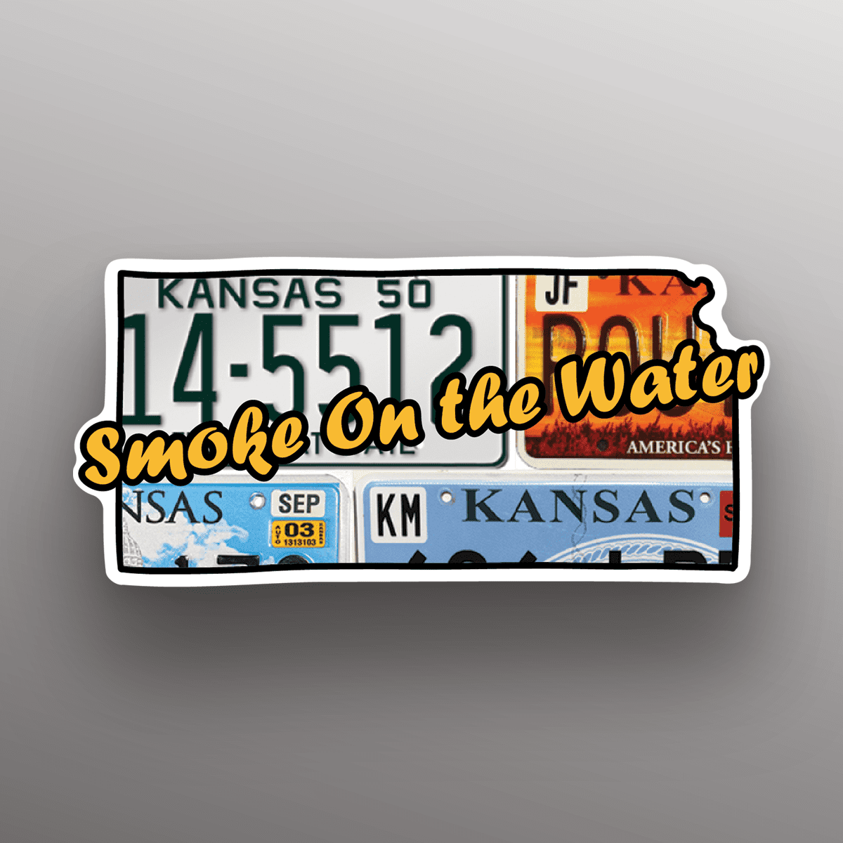 Smoke On The Water Kansas State Shape Great Gift Idea Single 5 Inch ...