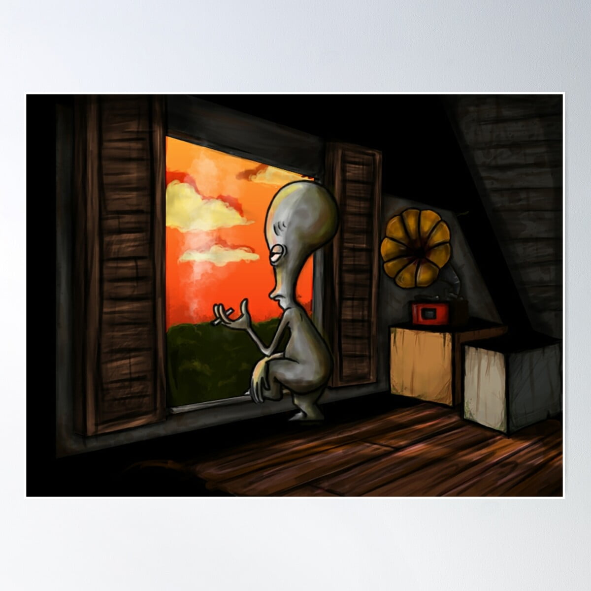 Smoke Senja Poster Wall Art, Modern Wall Decor For Living Room Bedroom ...