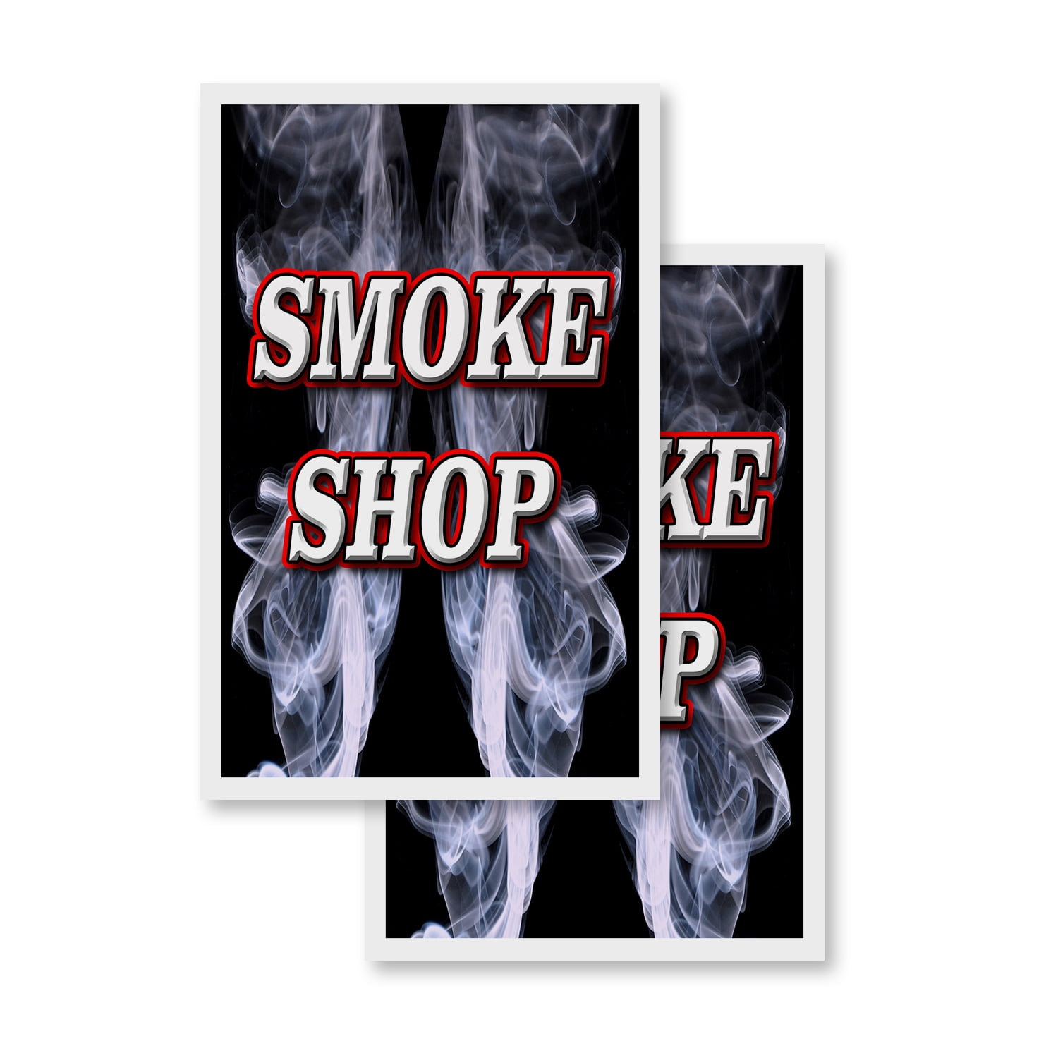 Smoke Shop (2-PACK) 24" x 36" Vinyl Decals | Sign Insert Peel & Stick ...