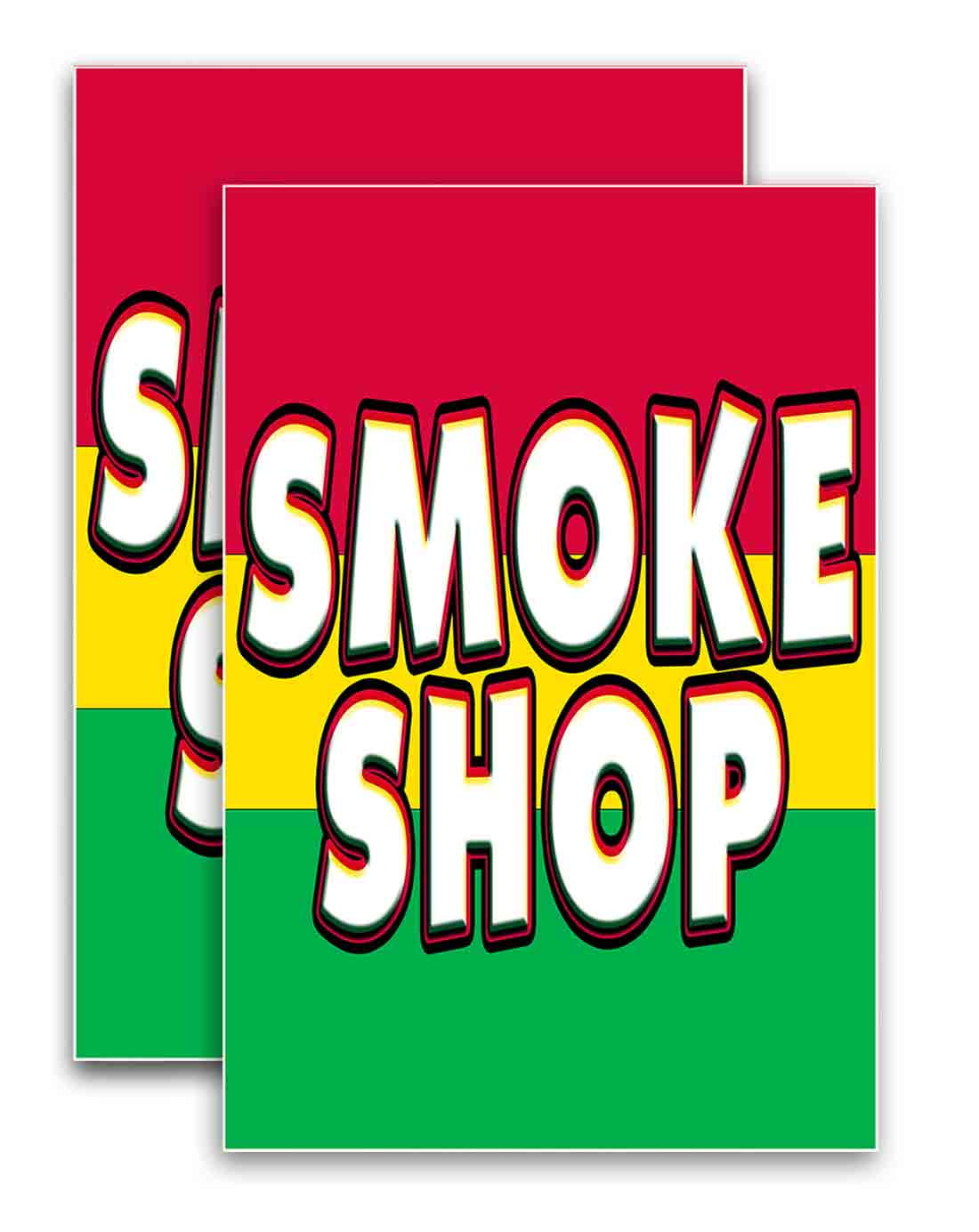 Smoke Shop (24" X 36") Vinyl Decal Only (Pack of 2) |Sign|Sticker ...