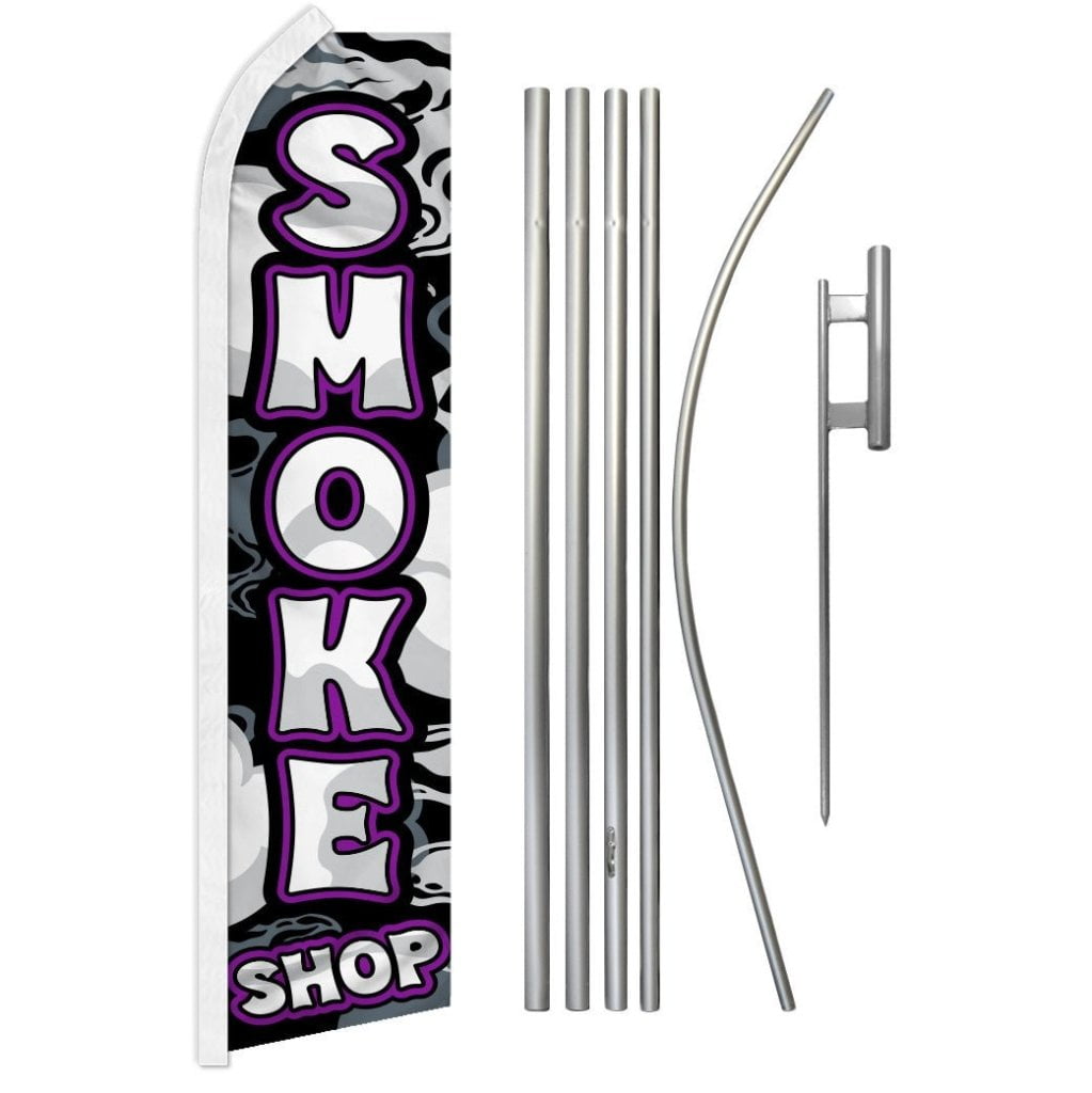 Smoke Shop (Purple) Super Flag & Pole Kit - Walmart.com