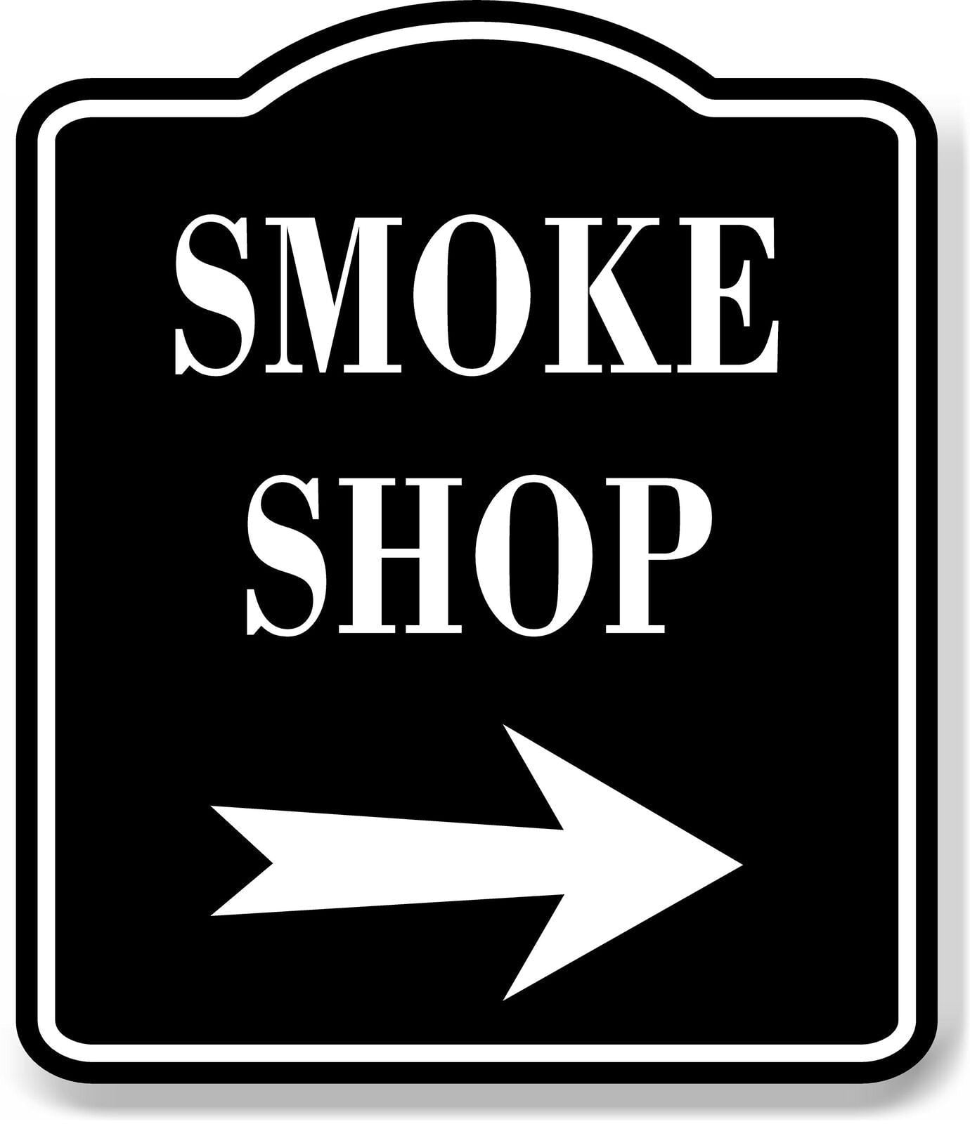 Smoke Shop Right Arrow BLACK Aluminum Composite Sign, 20"x24" - Walmart.com