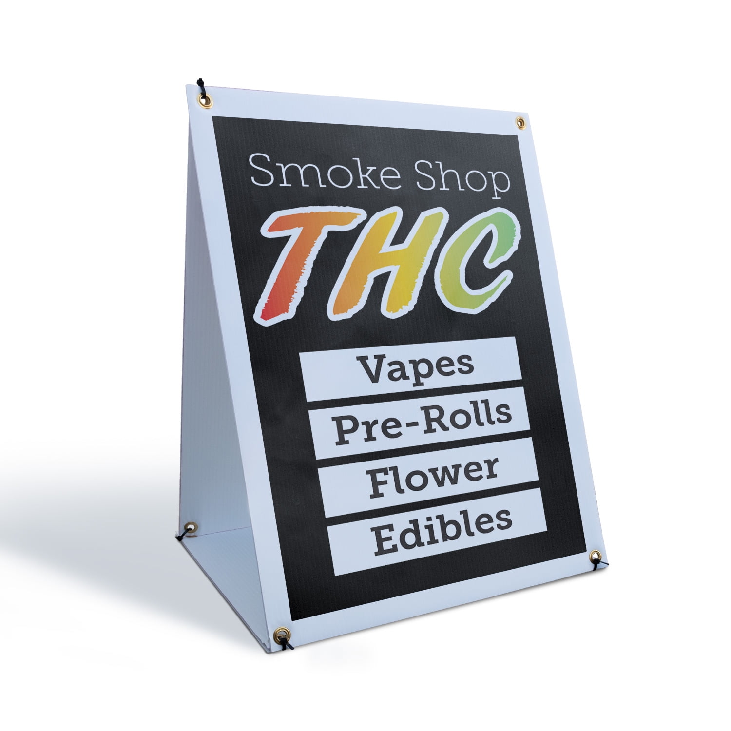 Smoke Shop THC Sidewalk Sign 24 Inch x 36 Inch A-Frame Images On Both ...