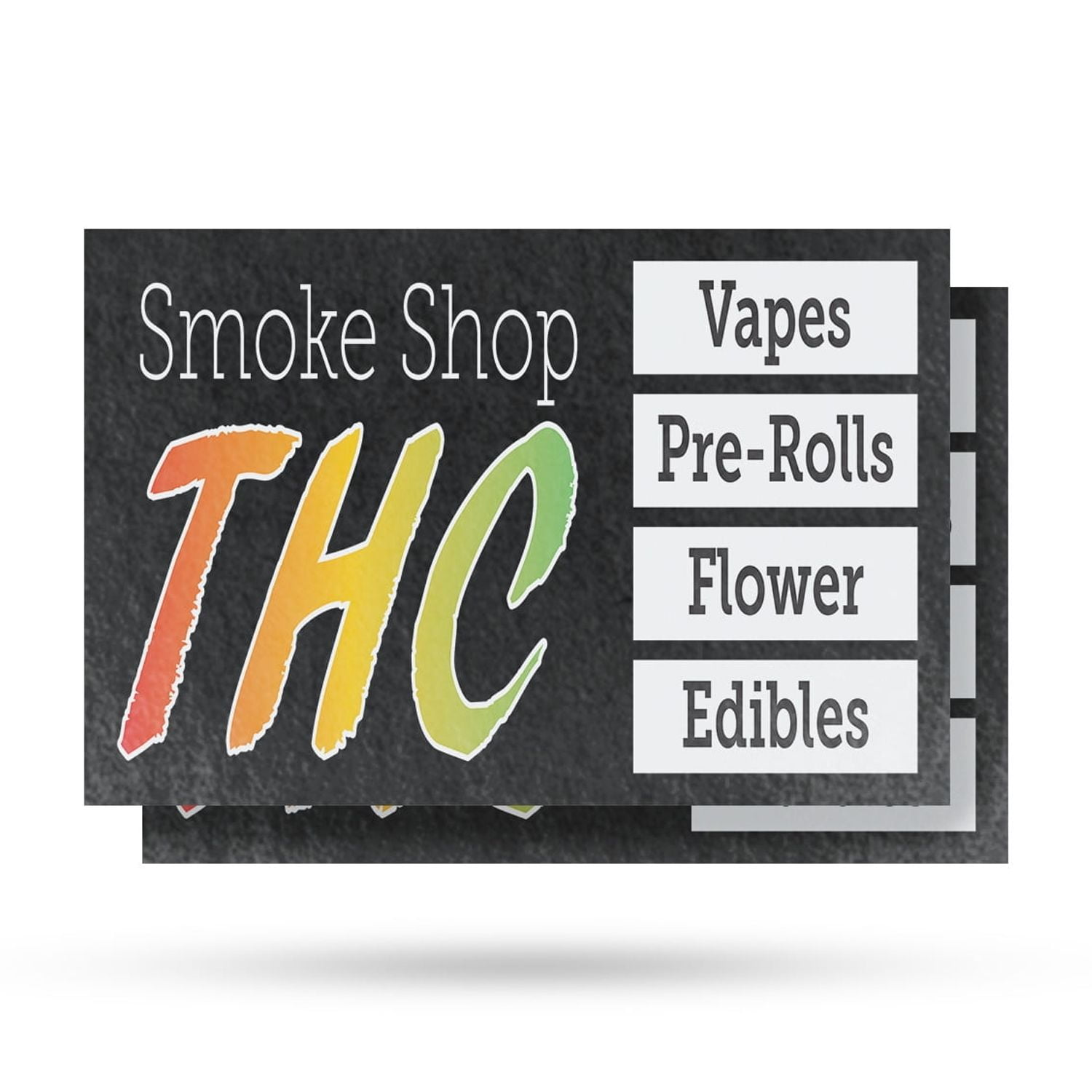 Smoke Shop THC Vinyl Decal 2 Pack of 12 Inch x 16 Inch Weatherproof ...