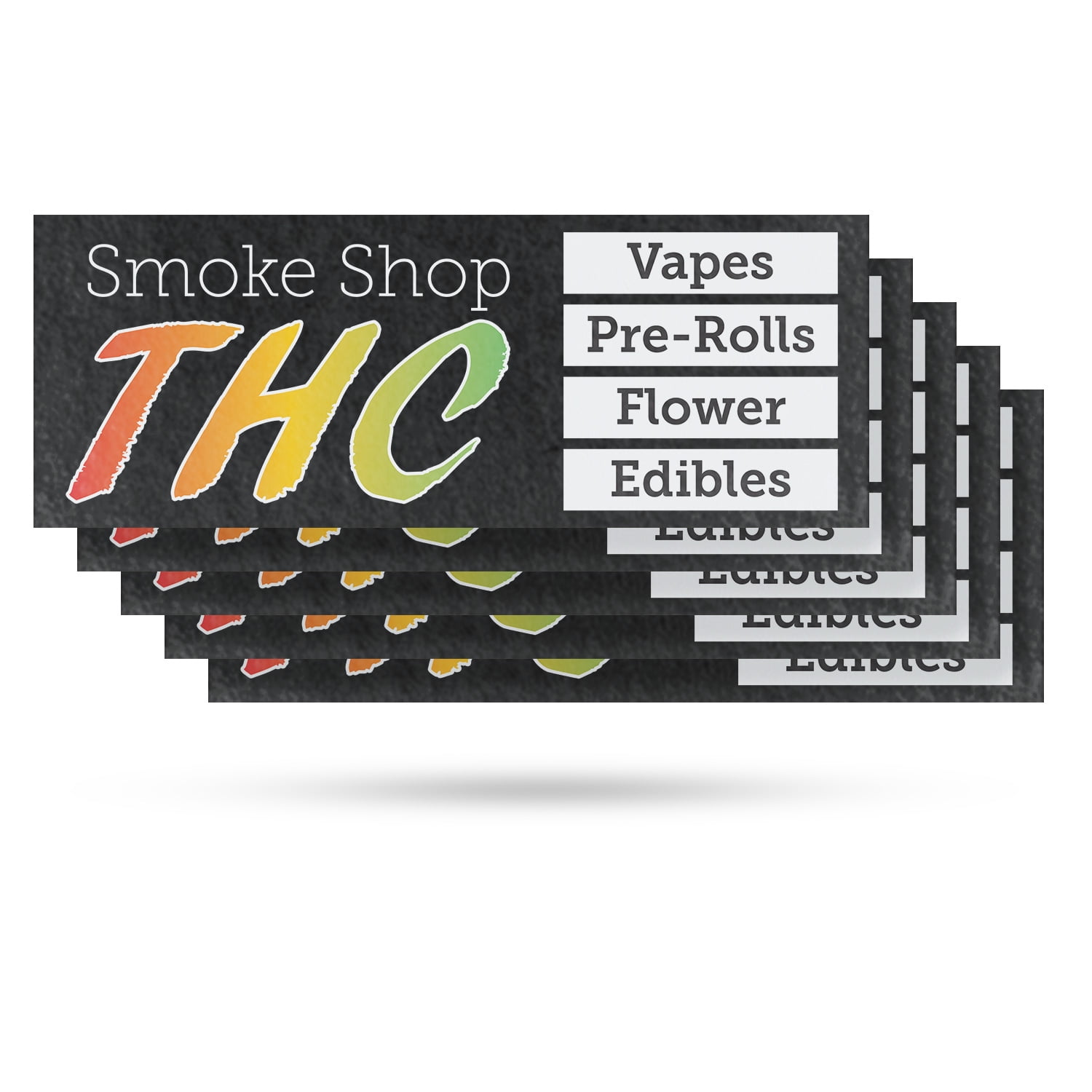 Smoke Shop THC Vinyl Decal 5 Pack of 12 Inch x 5 Inch Weatherproof ...