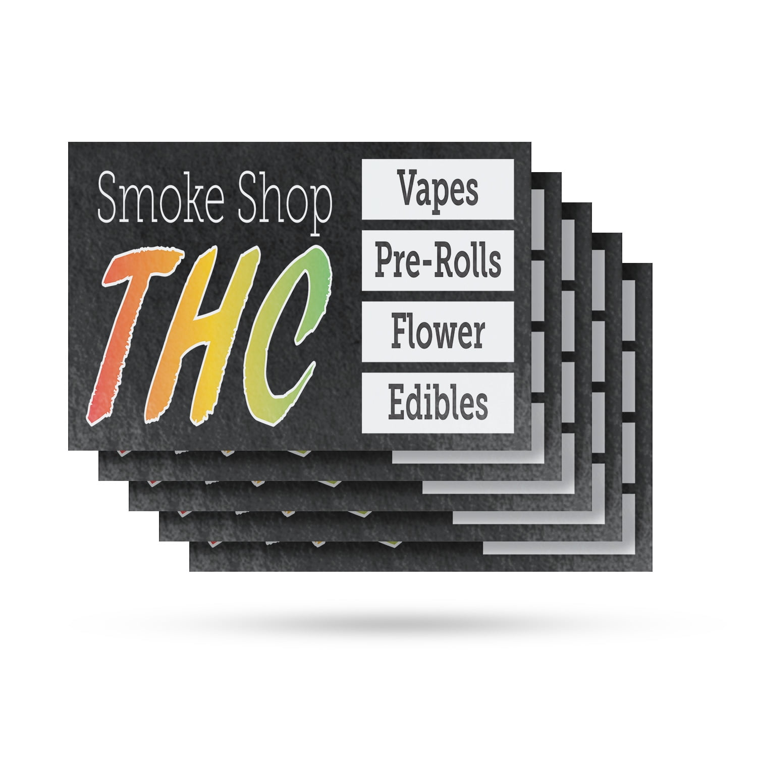Smoke Shop THC Vinyl Decal 5 Pack of 24 Inch x 36 Inch Weatherproof ...