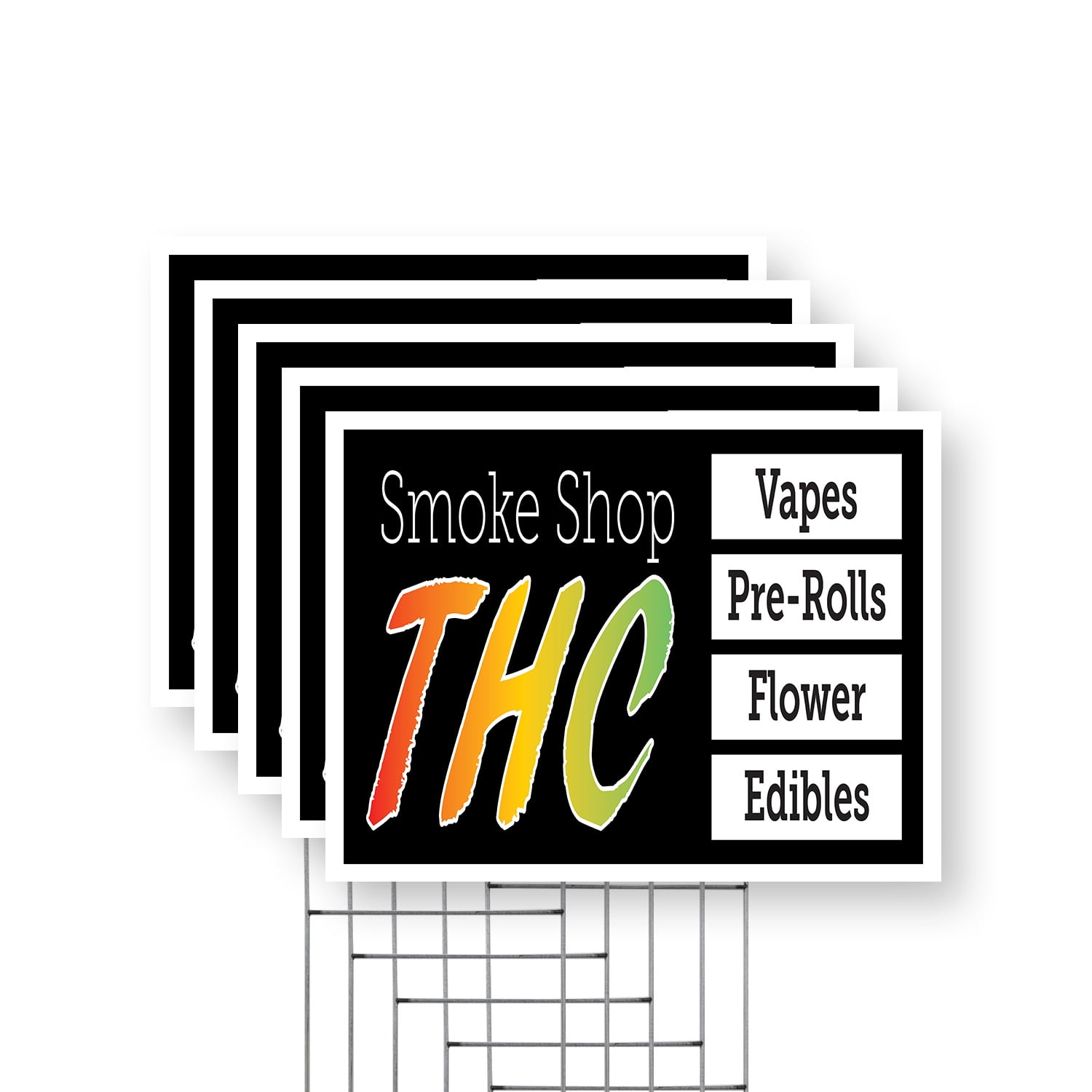 Smoke Shop THC Yard Sign 5 Pack of 18 Inch x 24 Inch Double Sided ...