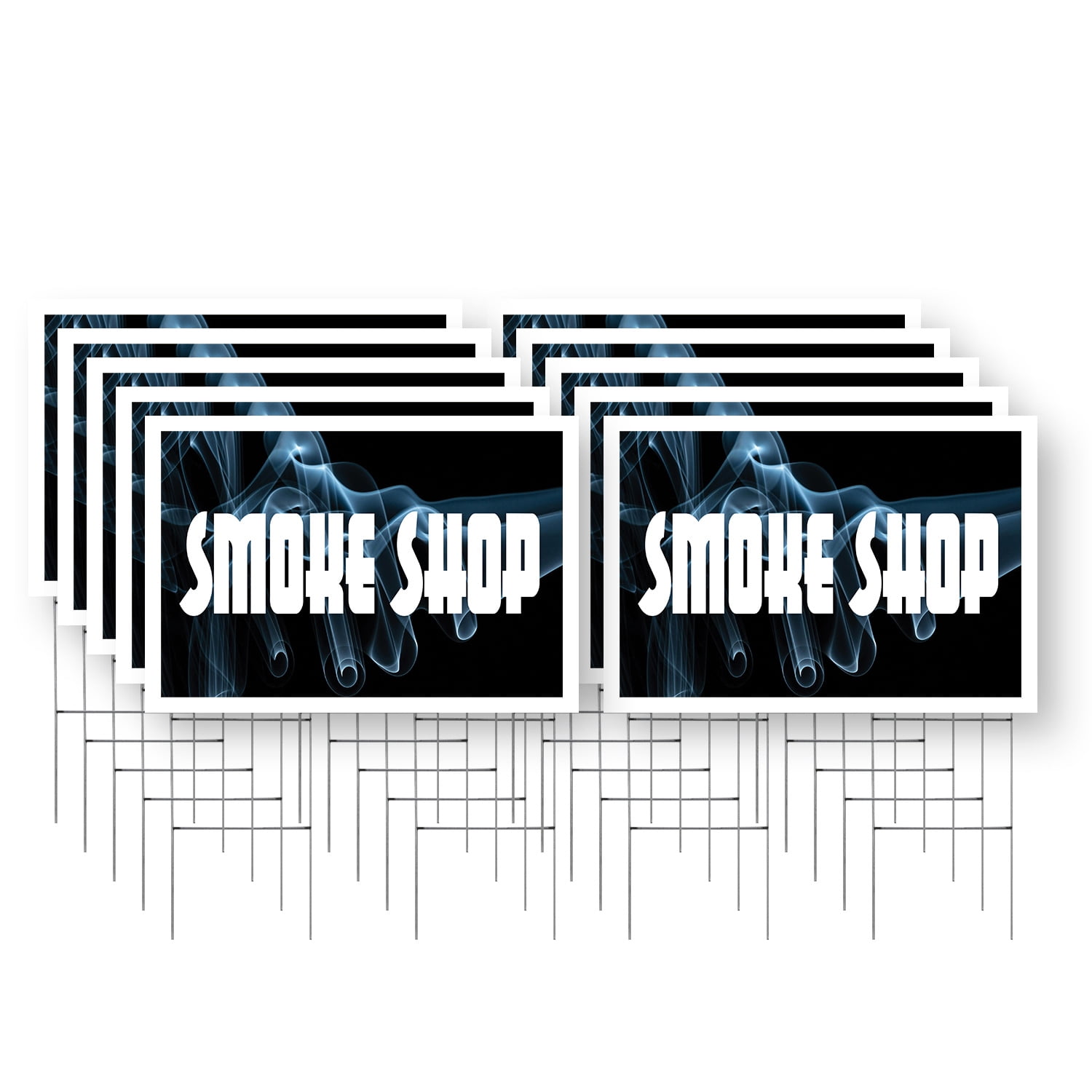 Smoke Shop Yard Sign 10 Pack of 24 Inch x 36 Inch Double Sided ...