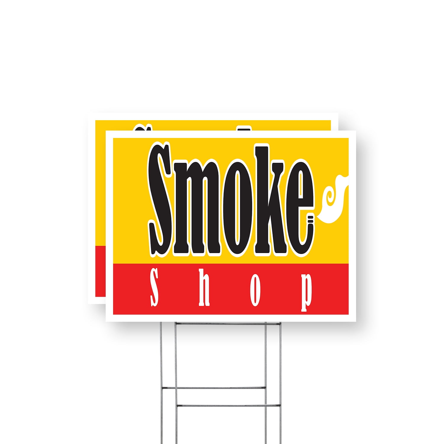 Smoke Shop Yard Sign 2 Pack of 12 Inch x 16 Inch Double Sided ...