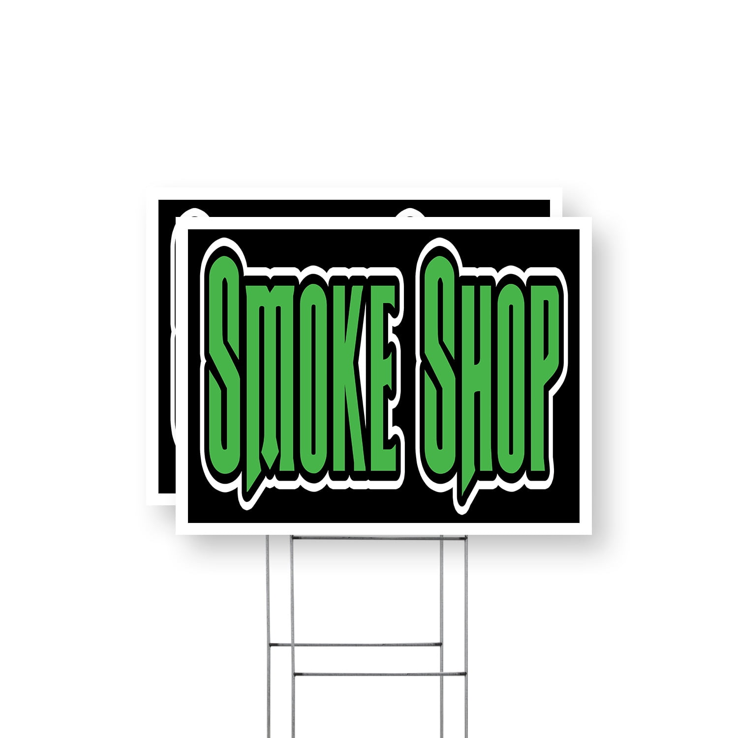 Smoke Shop Yard Sign 2 Pack of 12 Inch x 16 Inch Single Sided ...