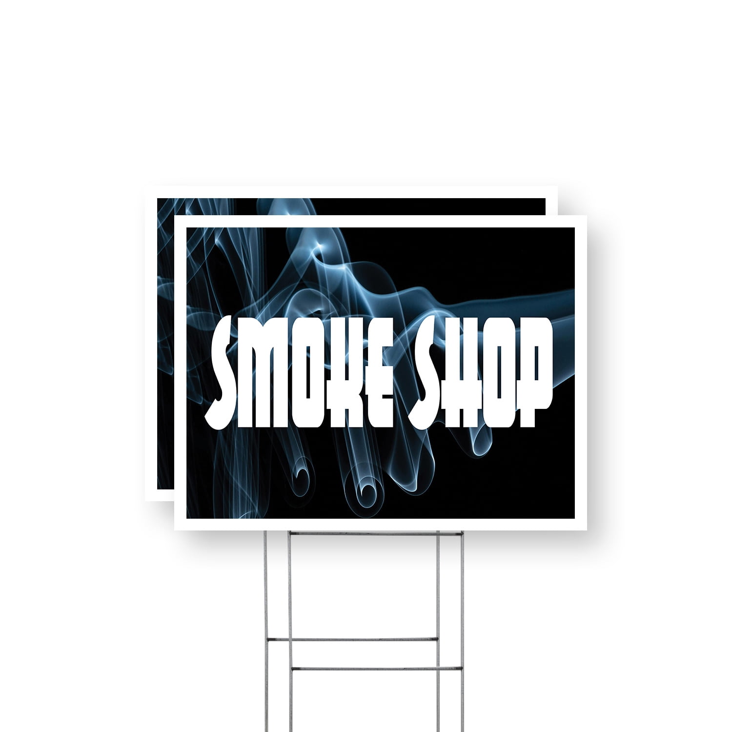 Smoke Shop Yard Sign 2 Pack of 18 Inch x 24 Inch Single Sided ...