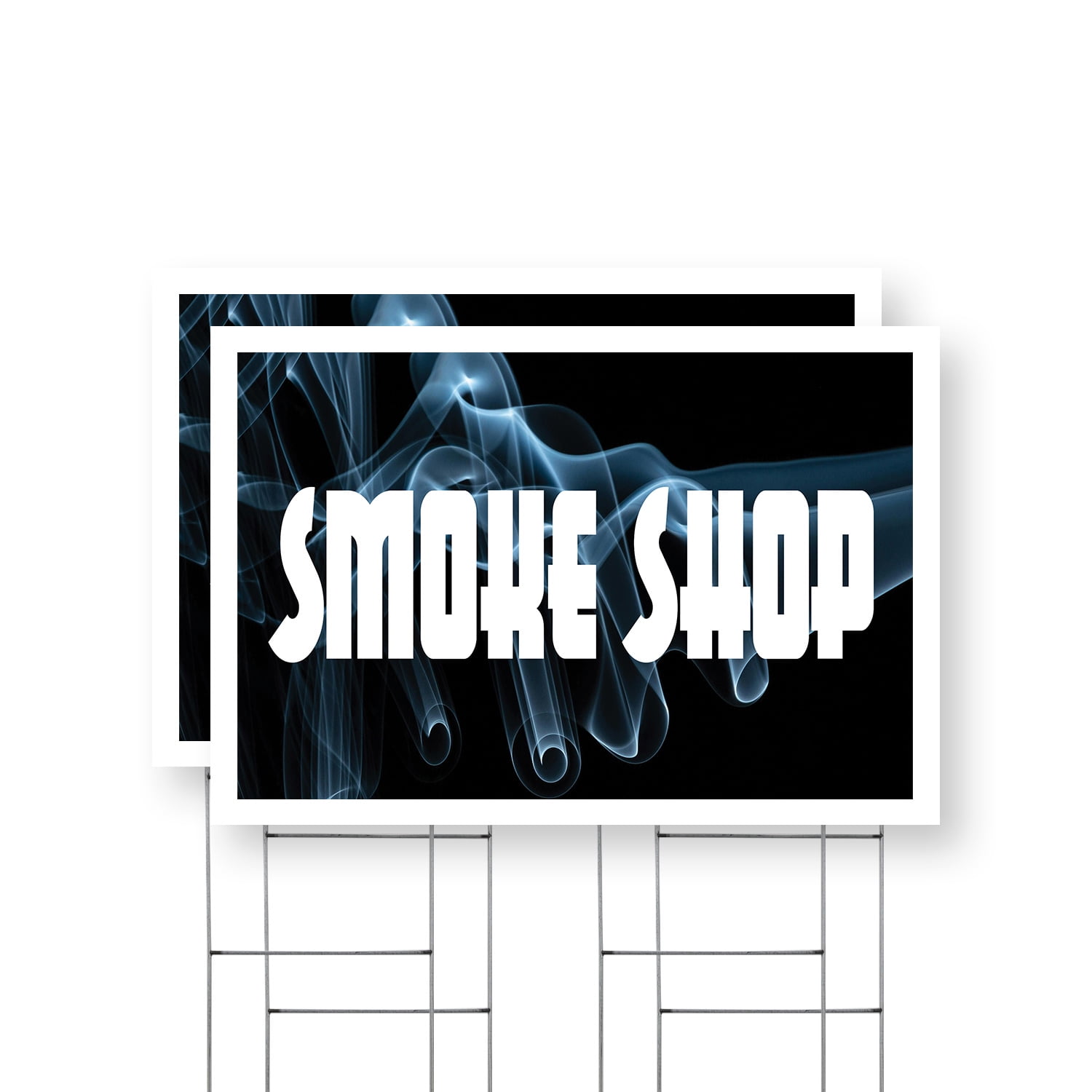 Smoke Shop Yard Sign 2 Pack of 24 Inch x 36 Inch Double Sided ...