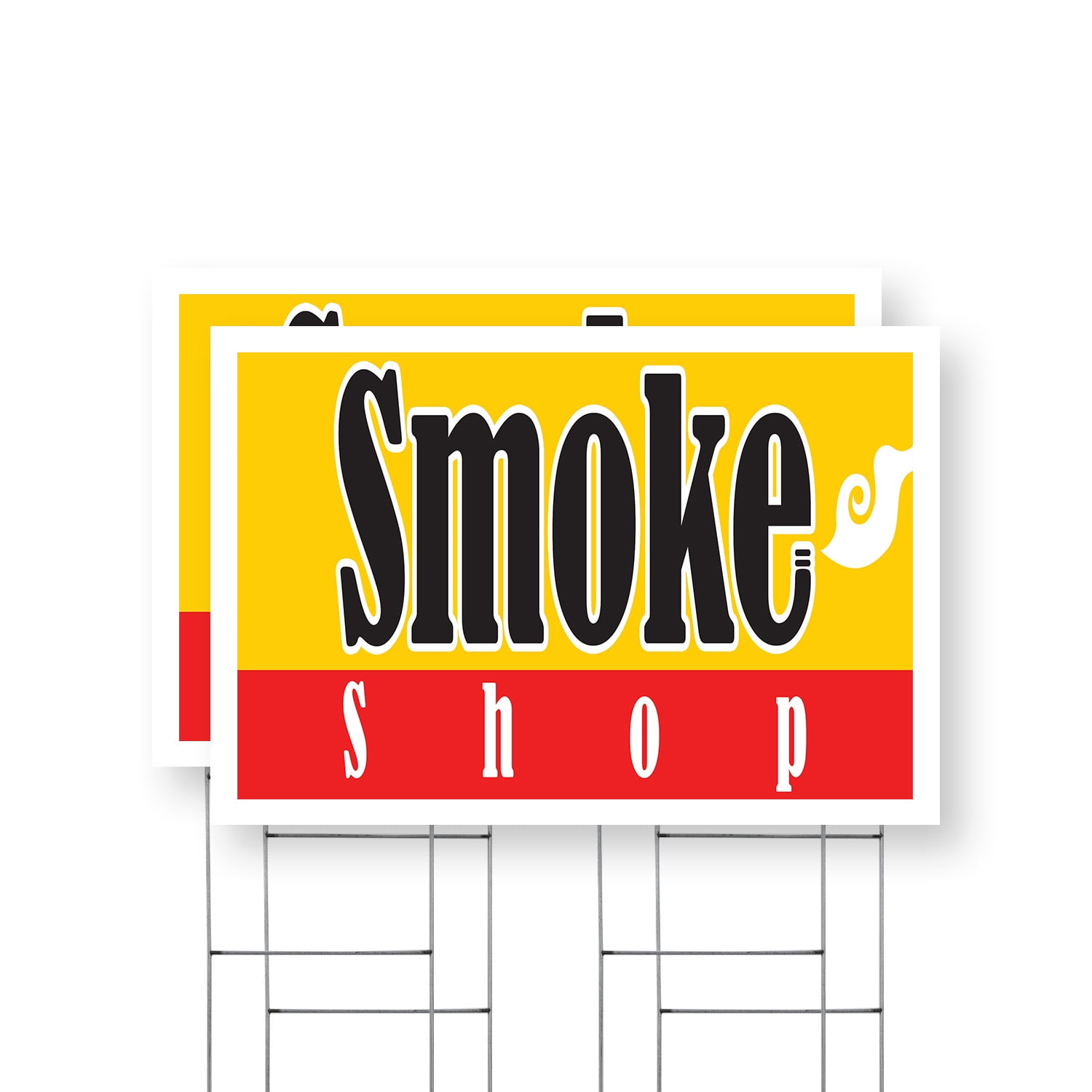 Smoke Shop Yard Sign 2 Pack of 24 Inch x 36 Inch Double Sided ...
