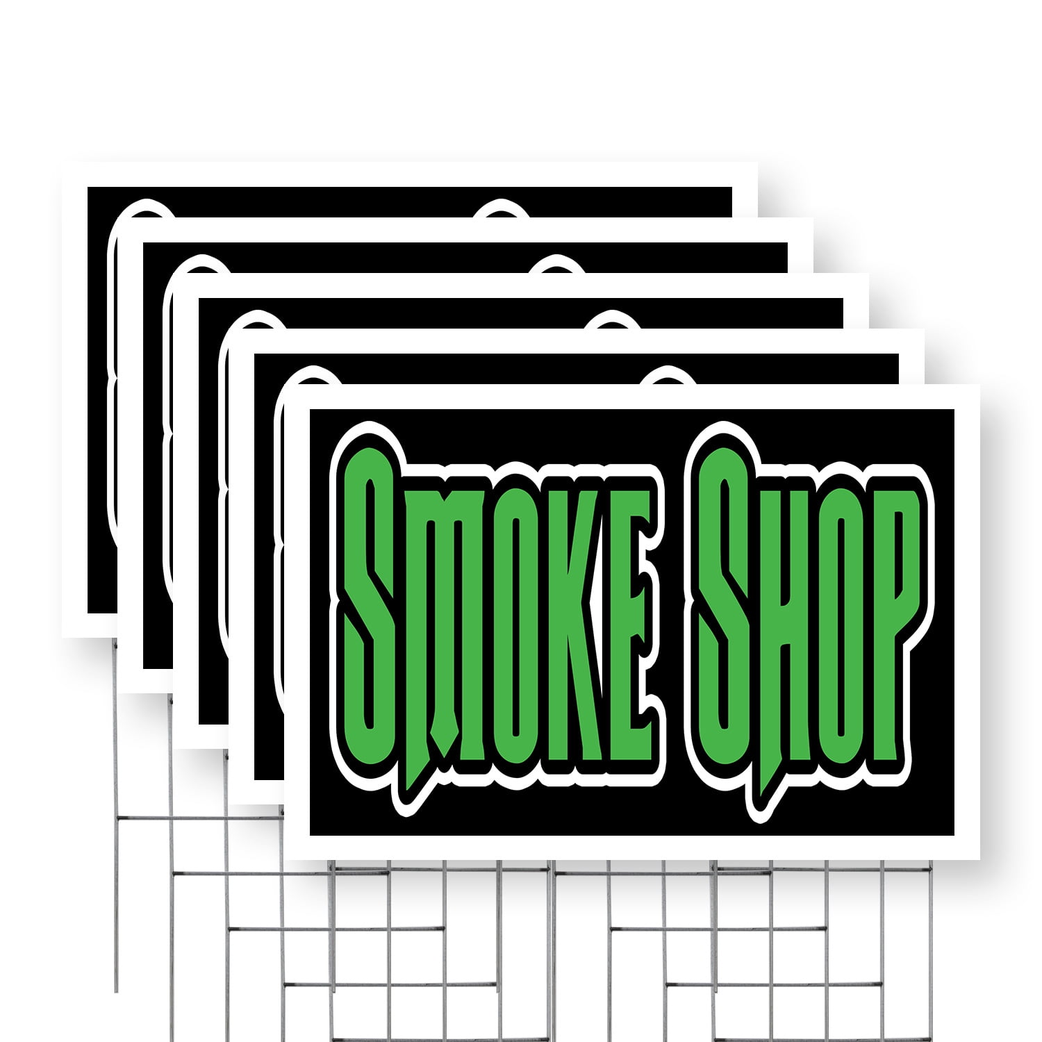 Smoke Shop Yard Sign 5 Pack of 24 Inch x 36 Inch Double Sided ...