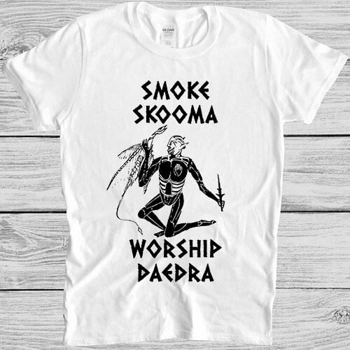 Smoke Skooma Worship Daedra Meme Music Retro Movie Gamer Gift Tee T ...