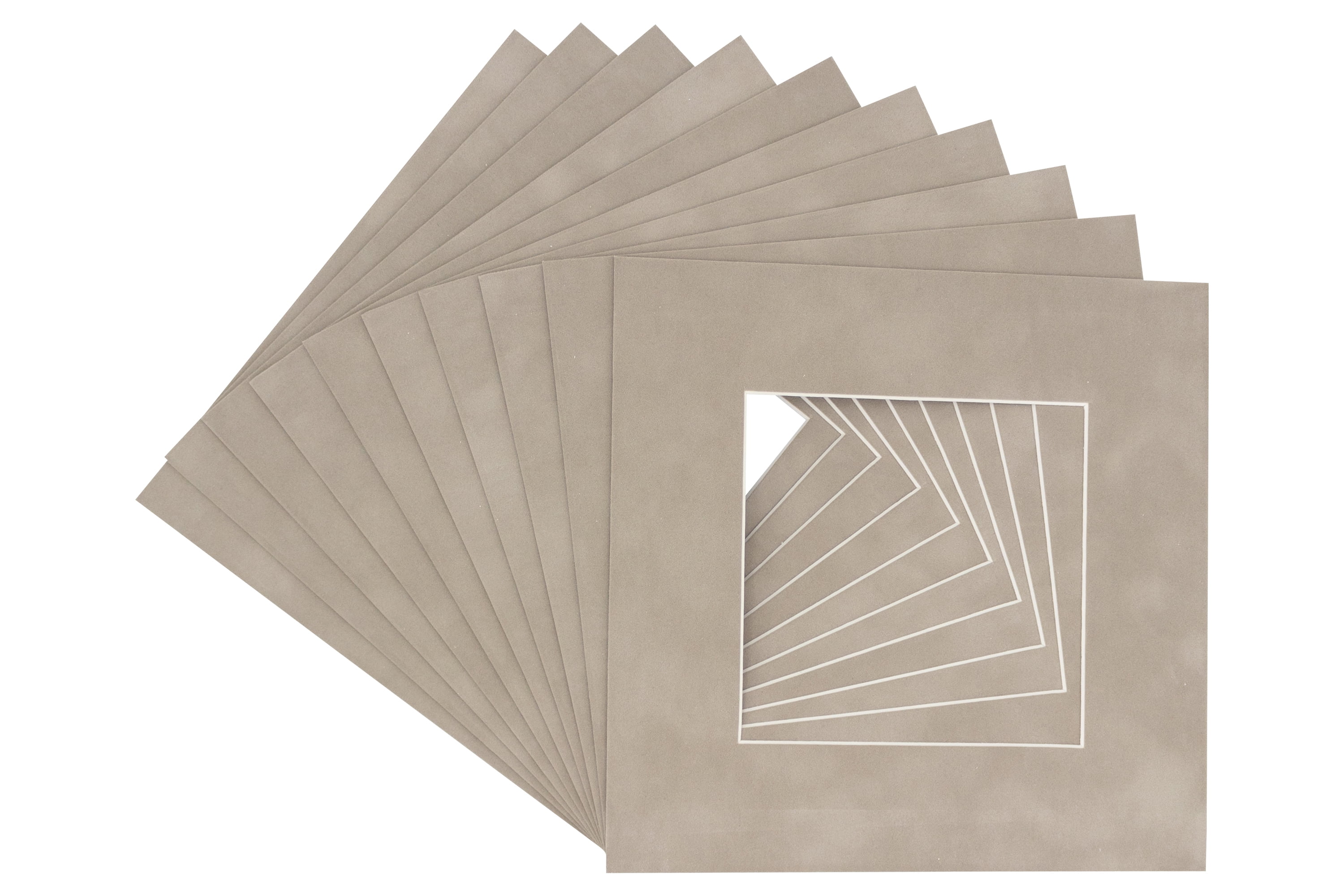 Smoke Suede Acid Free 20x20 Picture Frame Mats with White Core Bevel ...