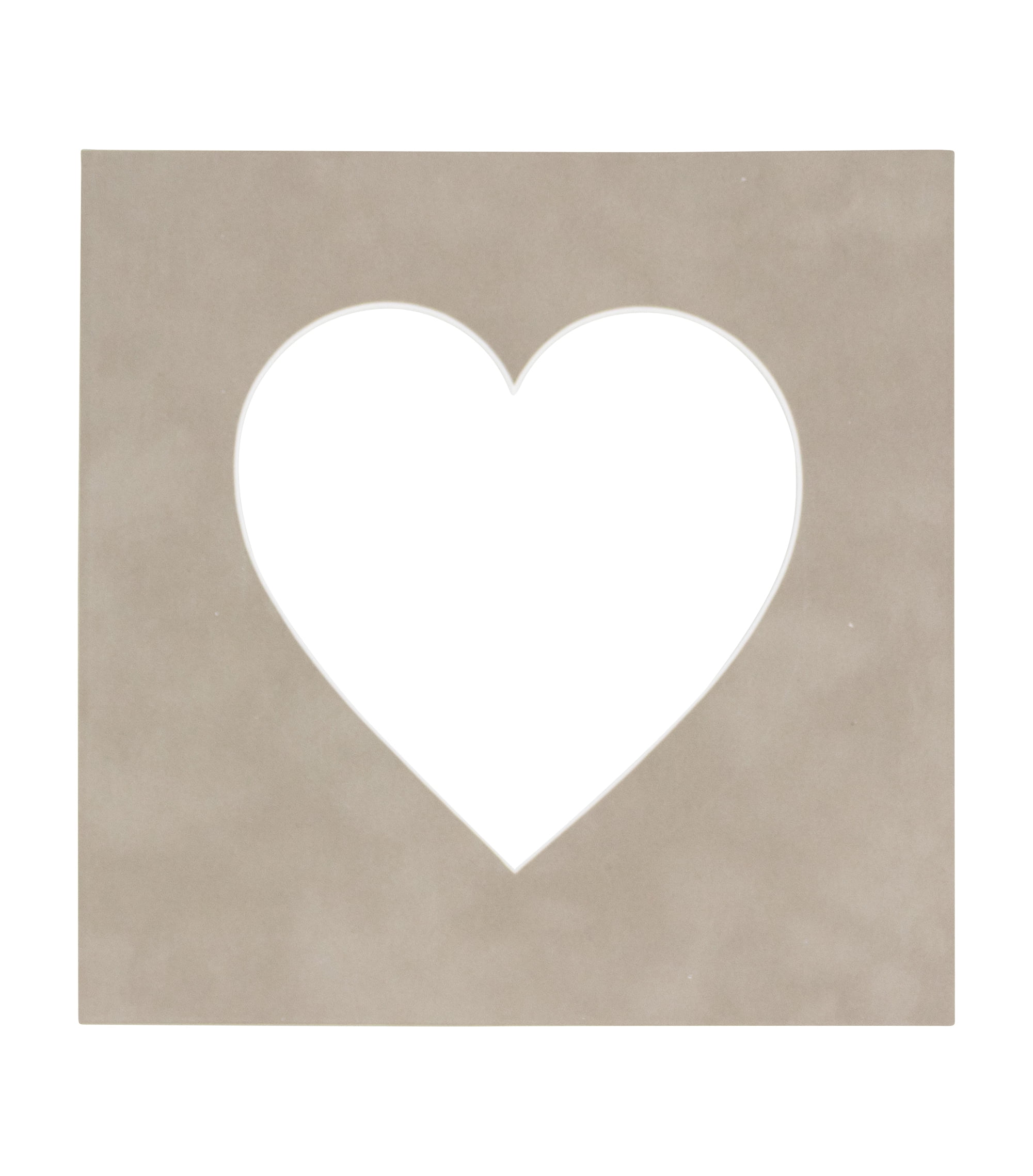 Smoke Suede Acid Free 7x7 Heart Picture Frame Mat with White Core Bevel ...