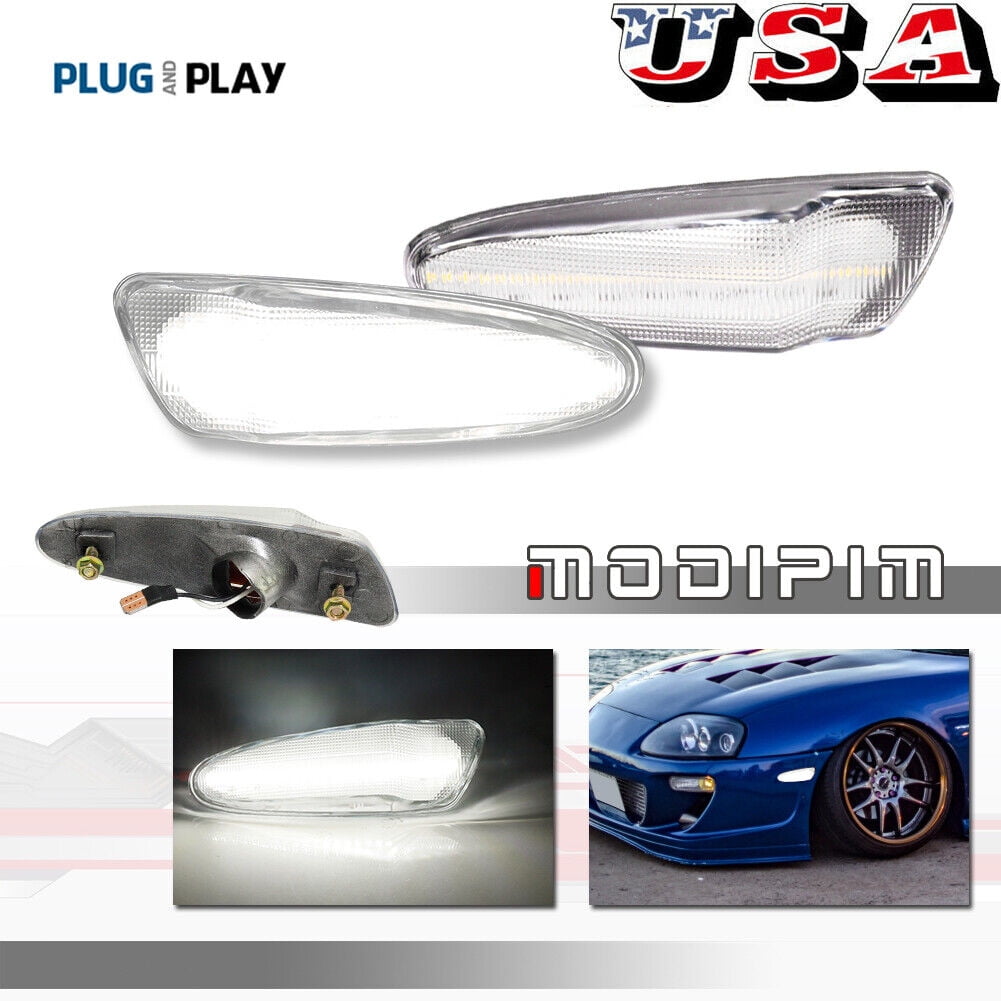 Suitable for 1997-98 Toyota SUPRA MK4 transparent lens white front side ...