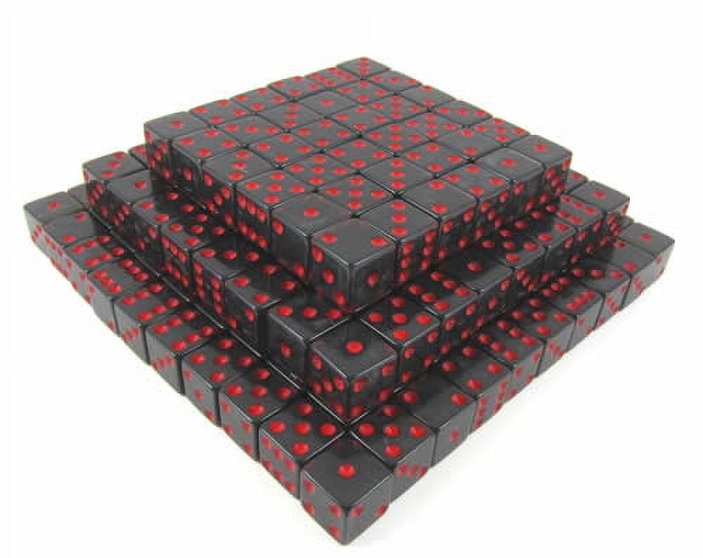Smoke Transparent Dice with Red Pips D6 16mm (5/8in) Bulk Pack of 200 ...