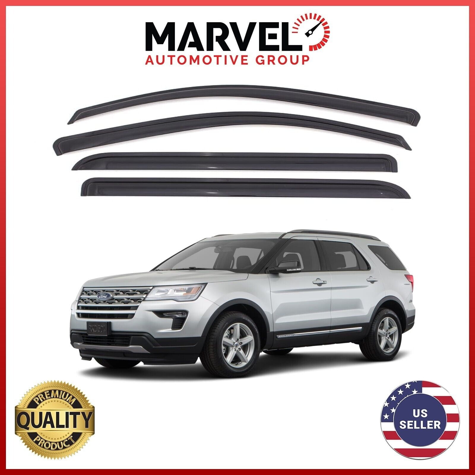 Smoke Window Sun Vent Visor Rain Guards Deflectors for Ford Explorer ...