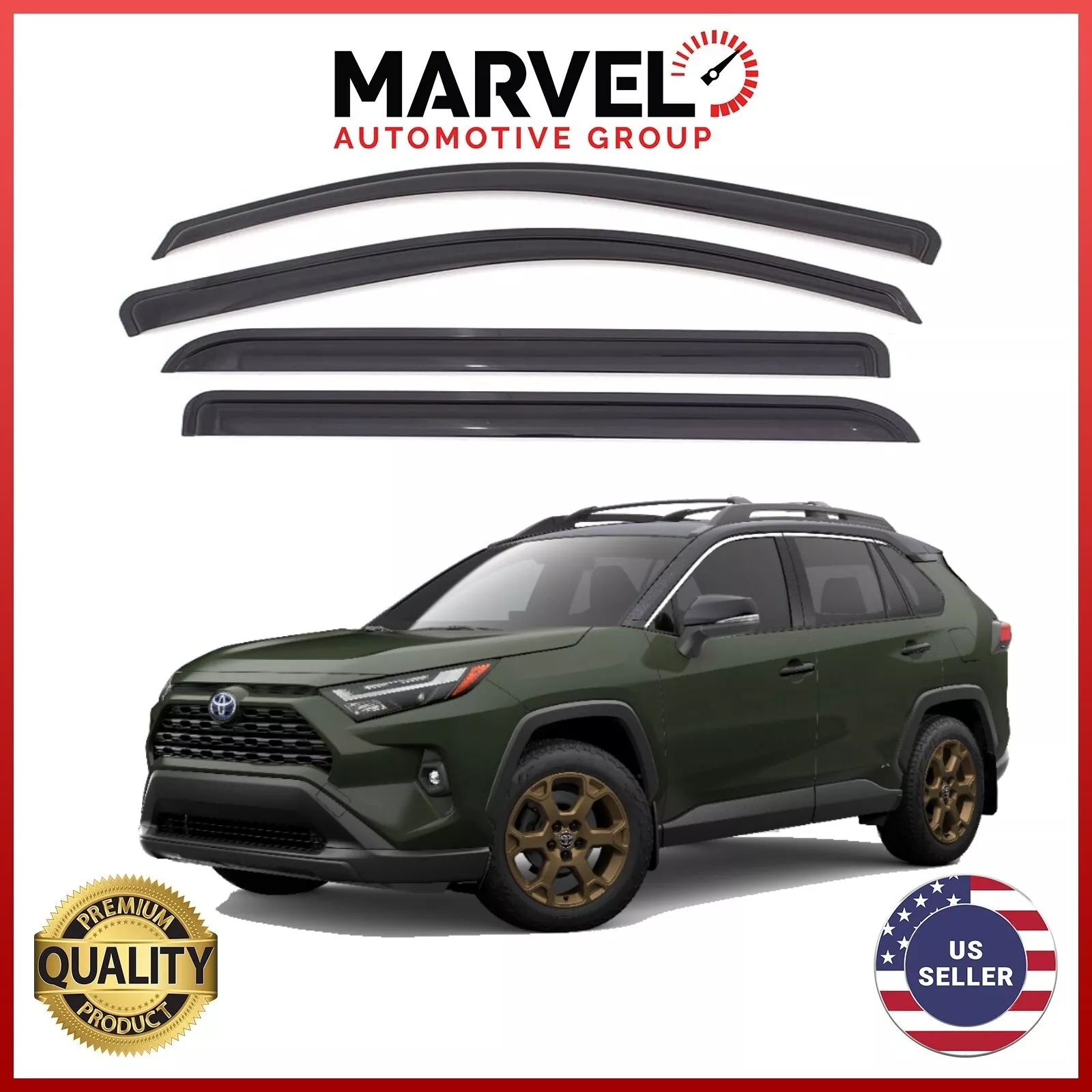 Smoke Window Sun Vent Visor Rain Guards Deflectors for Toyota RAV4 2019 ...