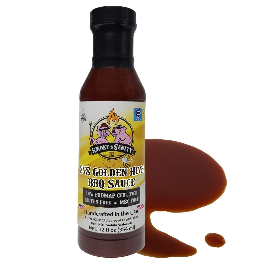 Smoke n Sanity - SnS Golden Hive BBQ Sauce, Monash University Low FODMAP Certified, Gluten Free ...