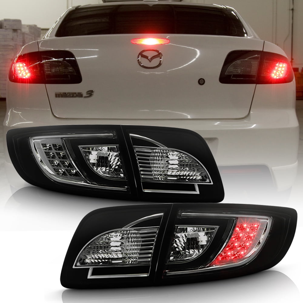 Smoked 2003-2008 Mazda 3 Mazda3 Lumileds LED Tail Lights Brake Lamps ...