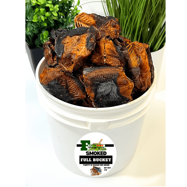 Flavor Spice Smoked Dry Catfish - Full Bucket of 45 Pieces, 4lb Seafood ...