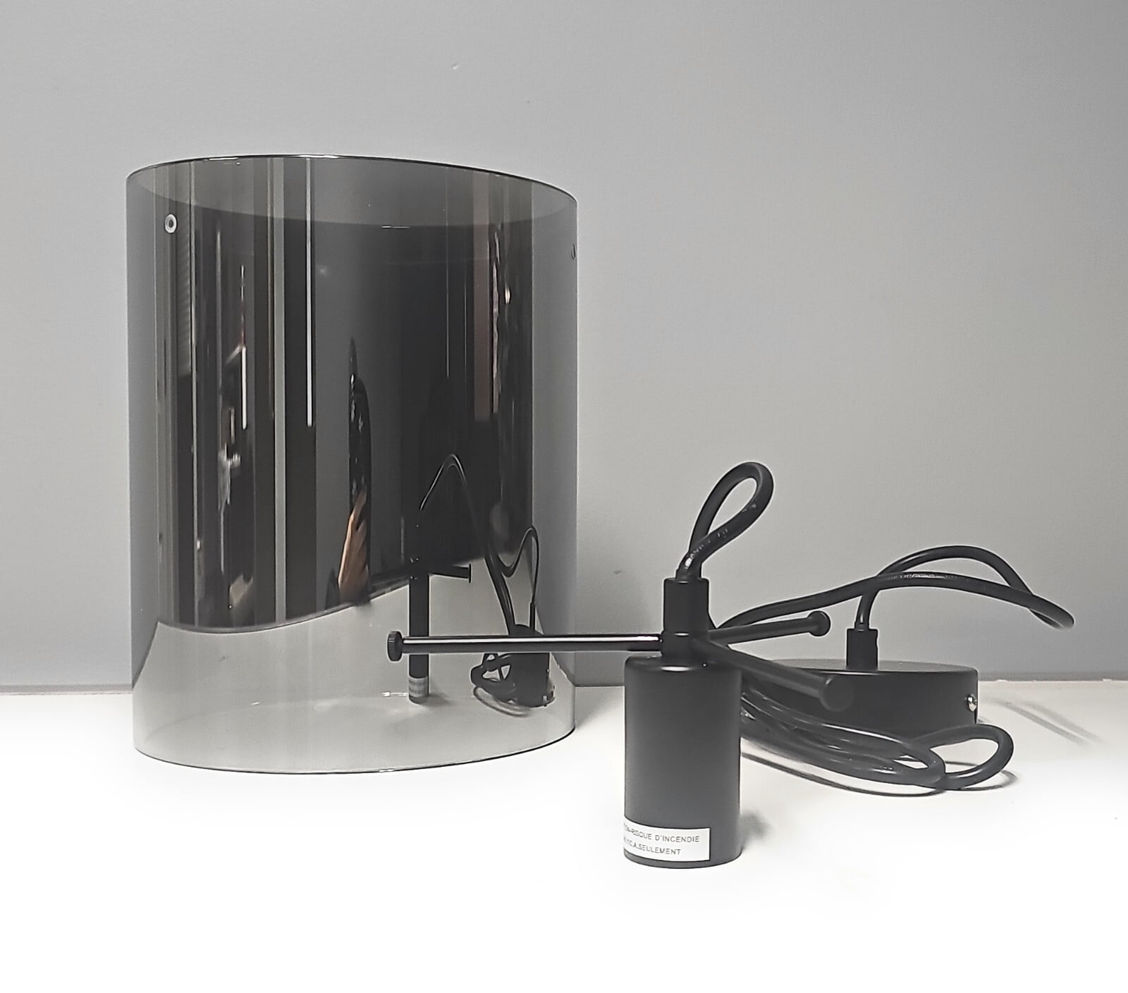 Smoked Gray Glass Cylinder Reflective Hanging Pendant Light - Walmart.com
