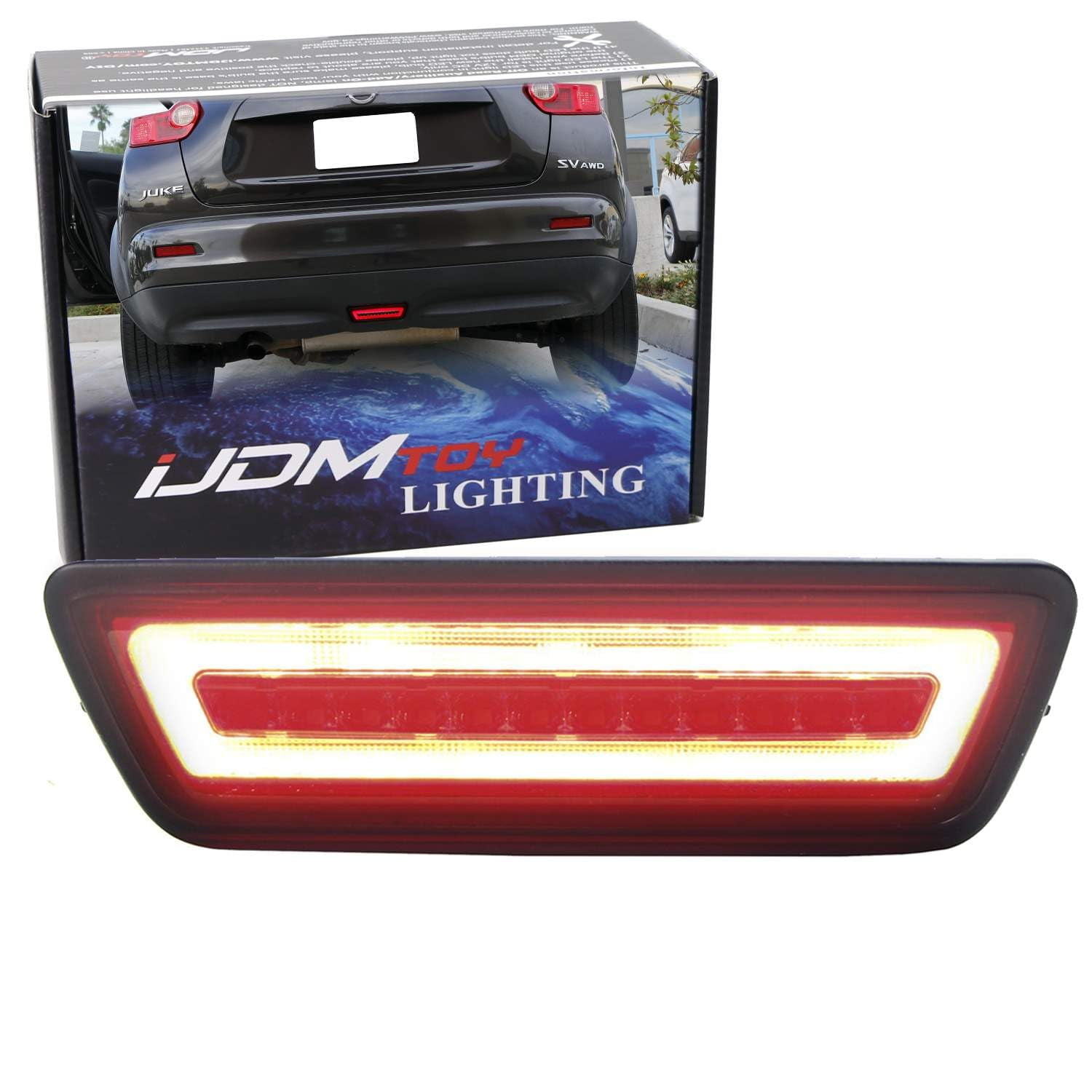 Smoked Lens 3-in-1 LED Rear Fog Light For 11-14 Nissan Juke, 14-16 ...