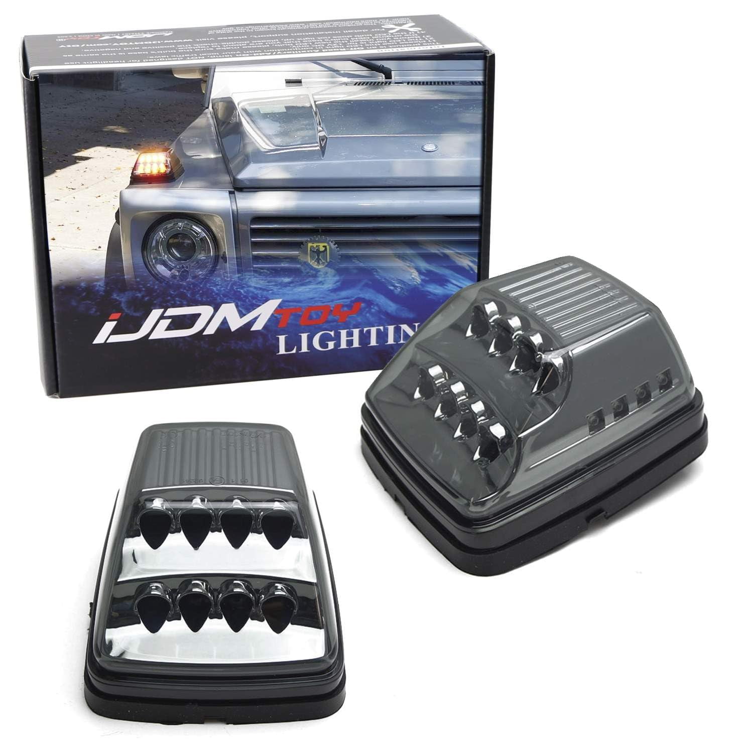 Smoked Lens Amber LED Front Turn Signal Lamps For 1990-2018 Mercedes ...