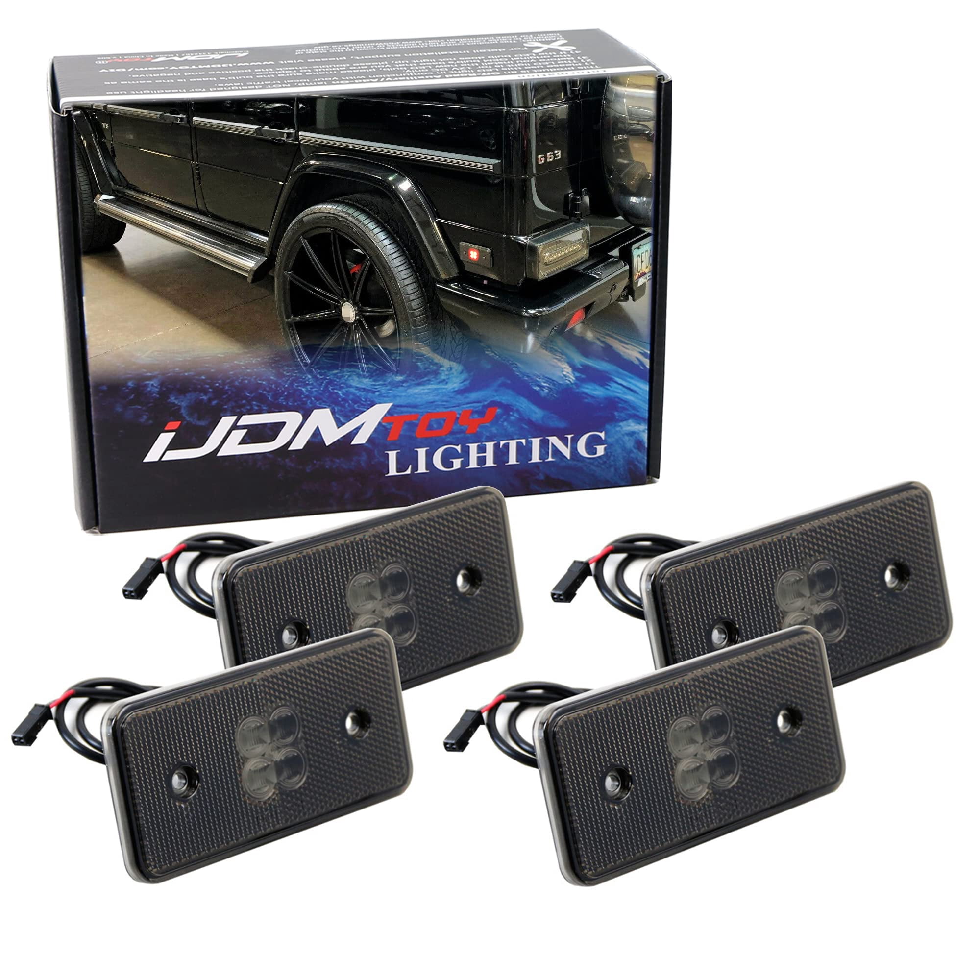 Smoked Lens Amber/Red Full LED Side Marker Light Kit For 2002-14 ...