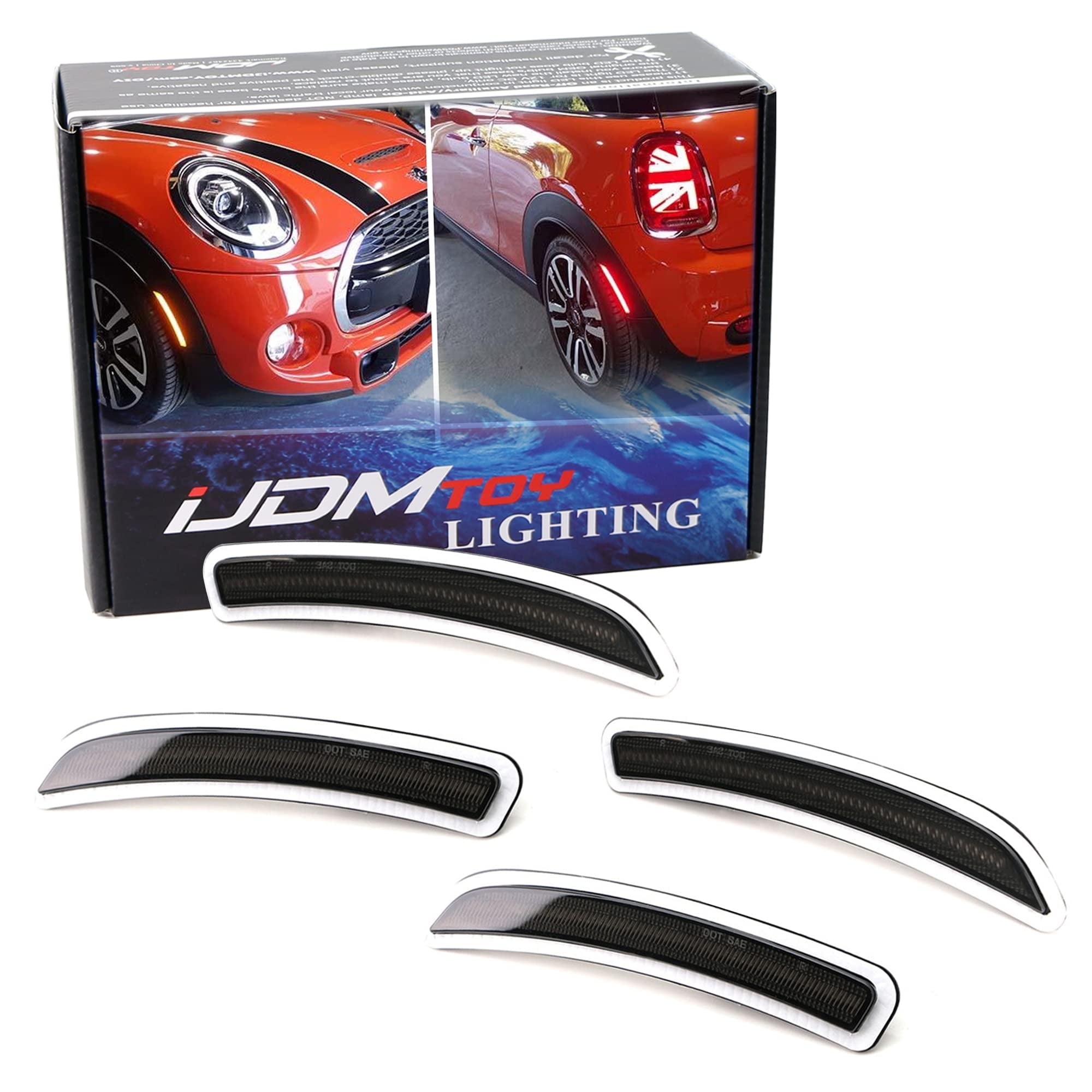 Smoked Lens Amber/Red Full LED Side Marker Light Kit For Gen3 MINI ...