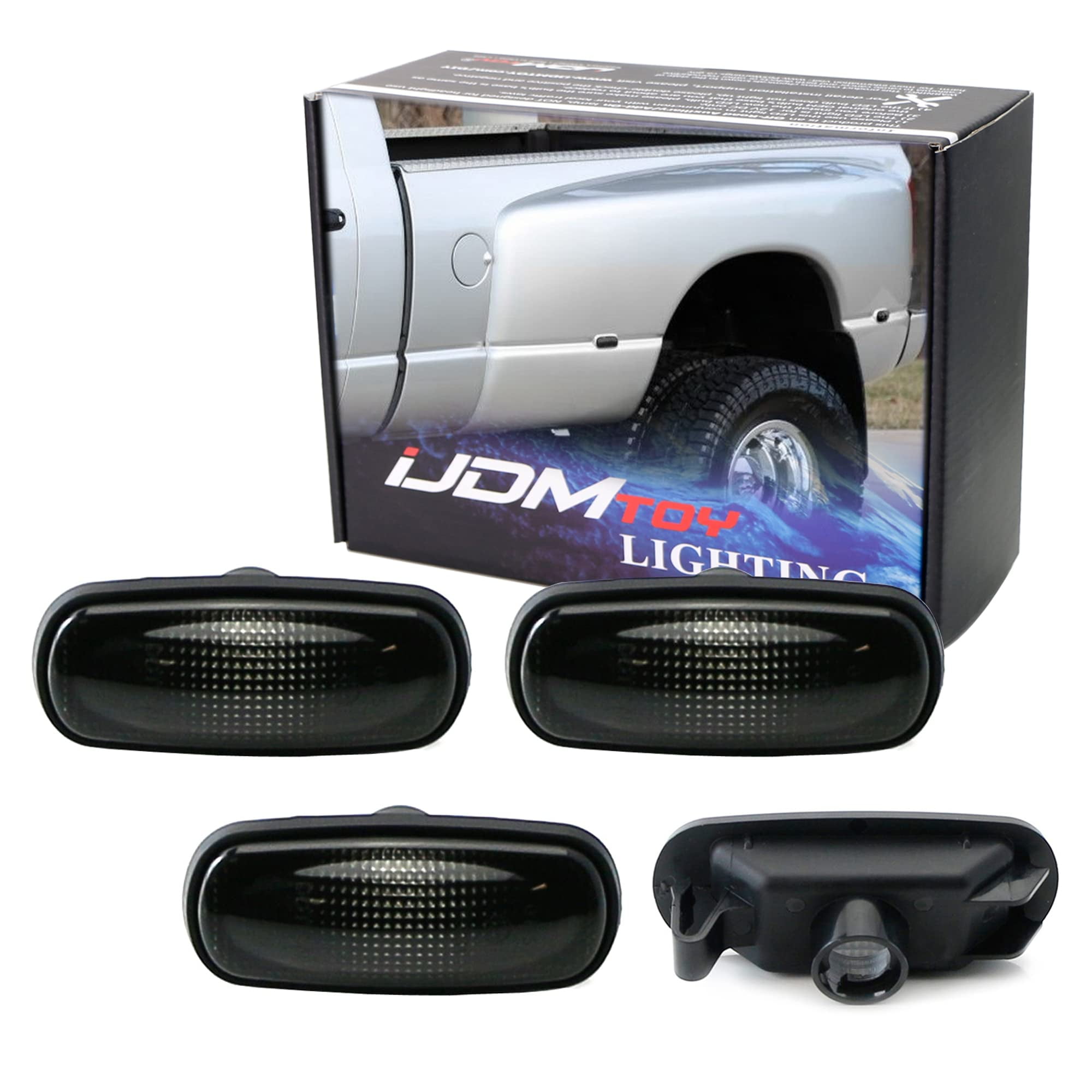 Smoked Lens Amber/Red LED Trunk Bed Marker Lights Set For 2003-09 Dodge ...