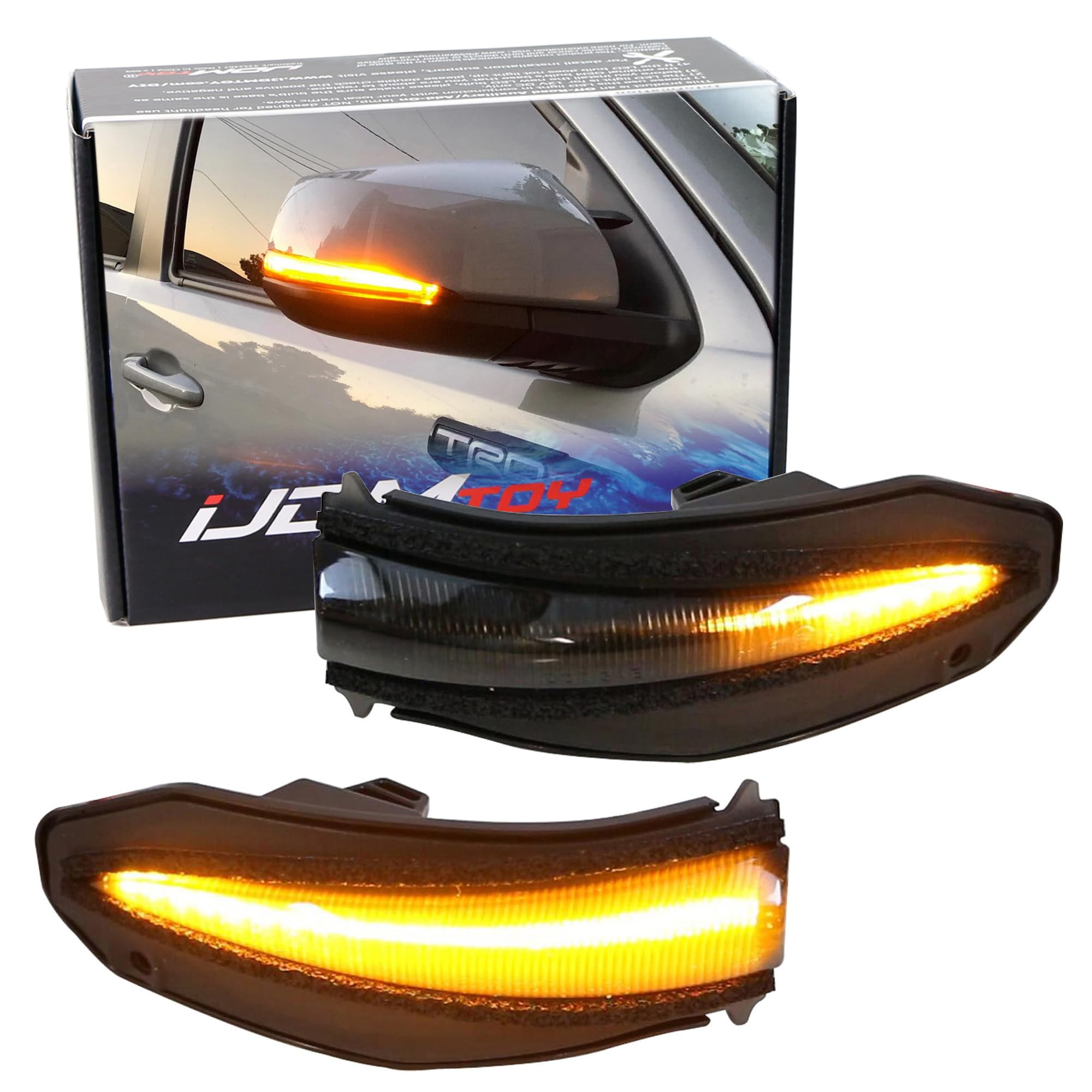 Smoked Lens Dynamic Sequential Blink/Flow Full LED Side Mirror Turn Signal Light Assembly Kit ...