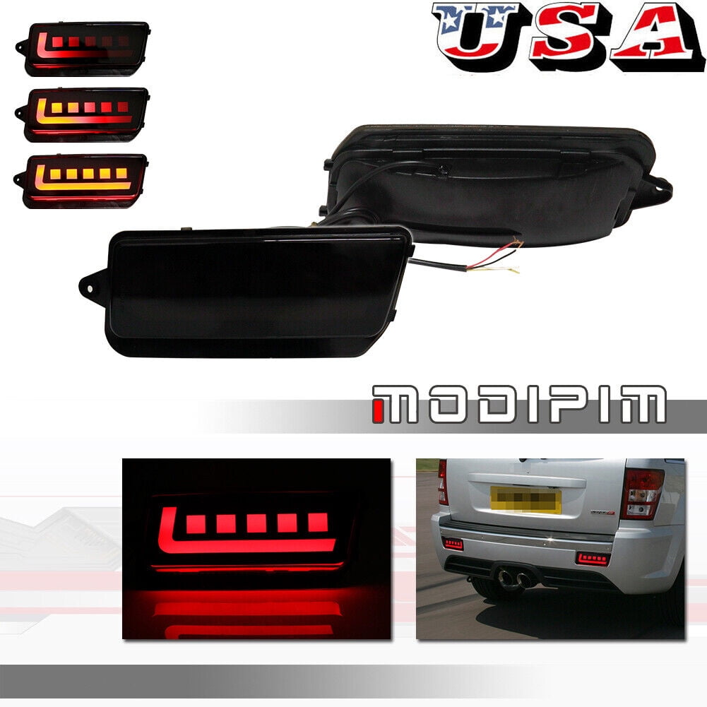 Smoked Lens LED Bumper Reflector Rear Light Kit for 2005-10 for Jeep ...