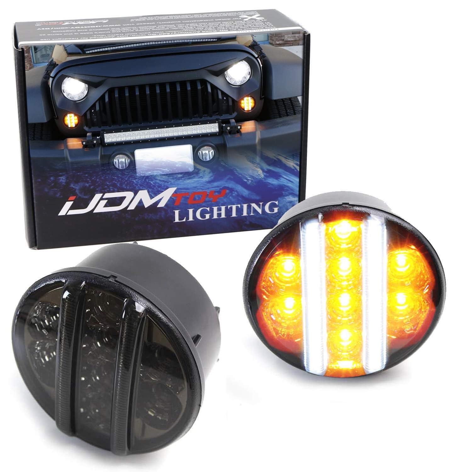 Smoked Lens LED Front Turn Signal Lamp Assembly For Jeep 2007-17 ...