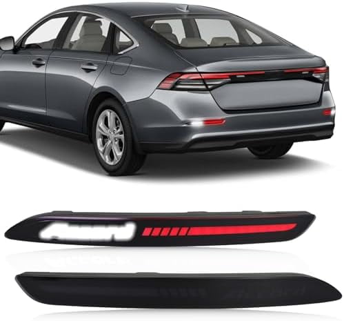 Smoked Lens LED Rear Reflector Bumper Fog Light Turn Signal Brake Lamp ...