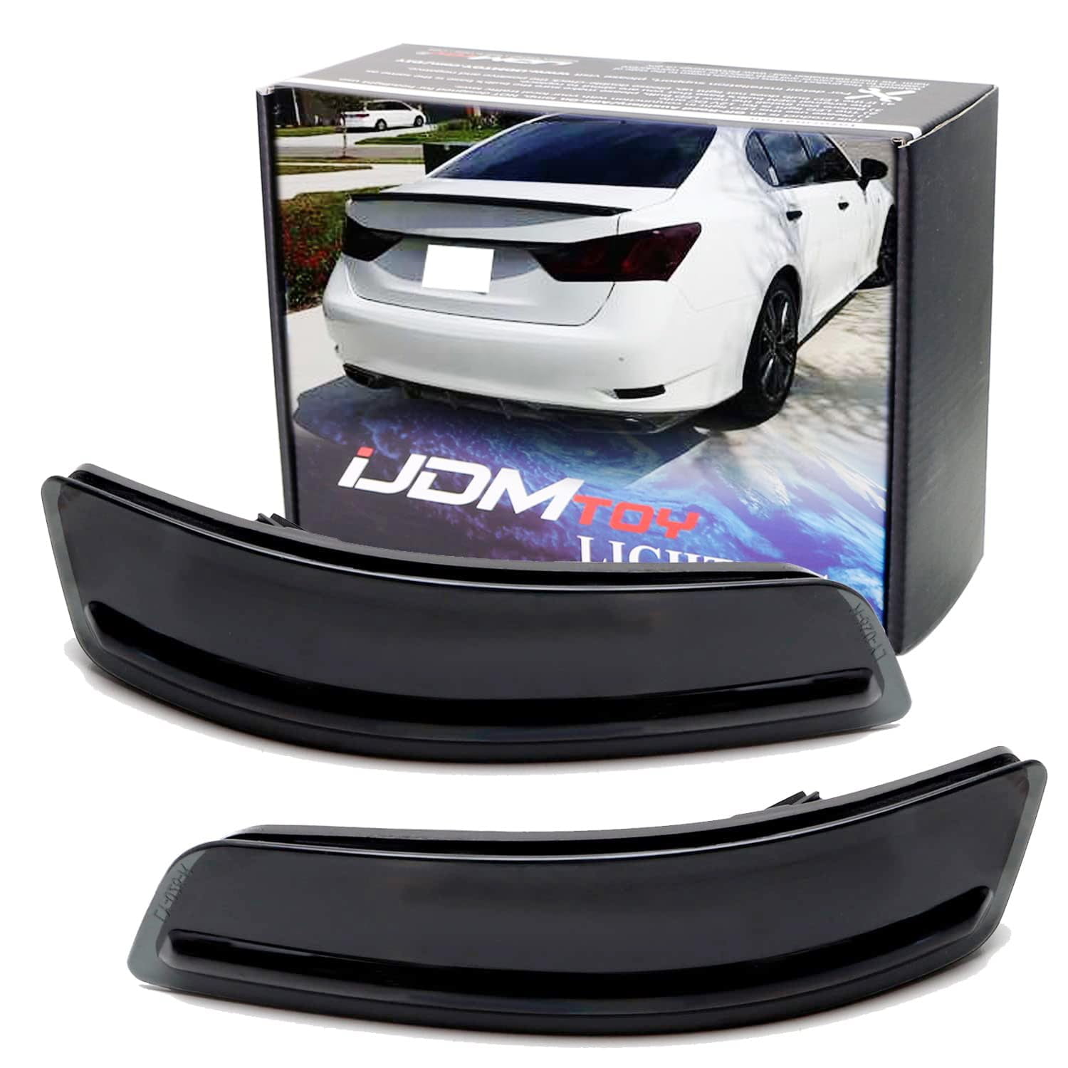Smoked Lens Rear Bumper Reflector Lenses For 2013-2018 Lexus ES250 ...