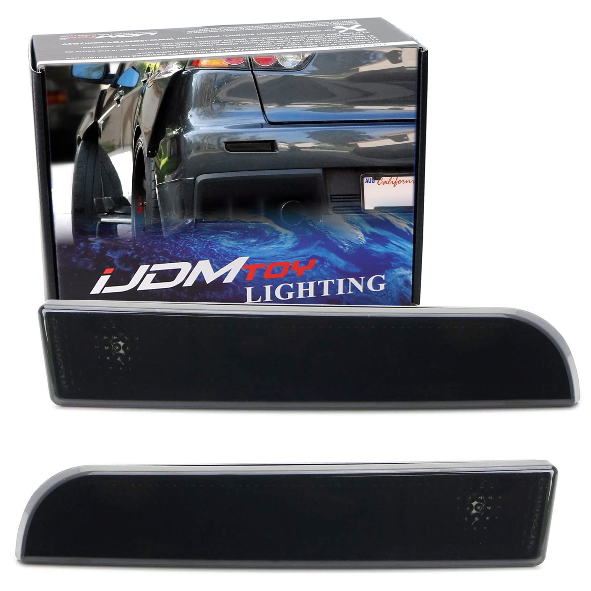 Smoked Lens Rear Bumper Reflector Lenses For 2008-2016 Mitsubishi ...