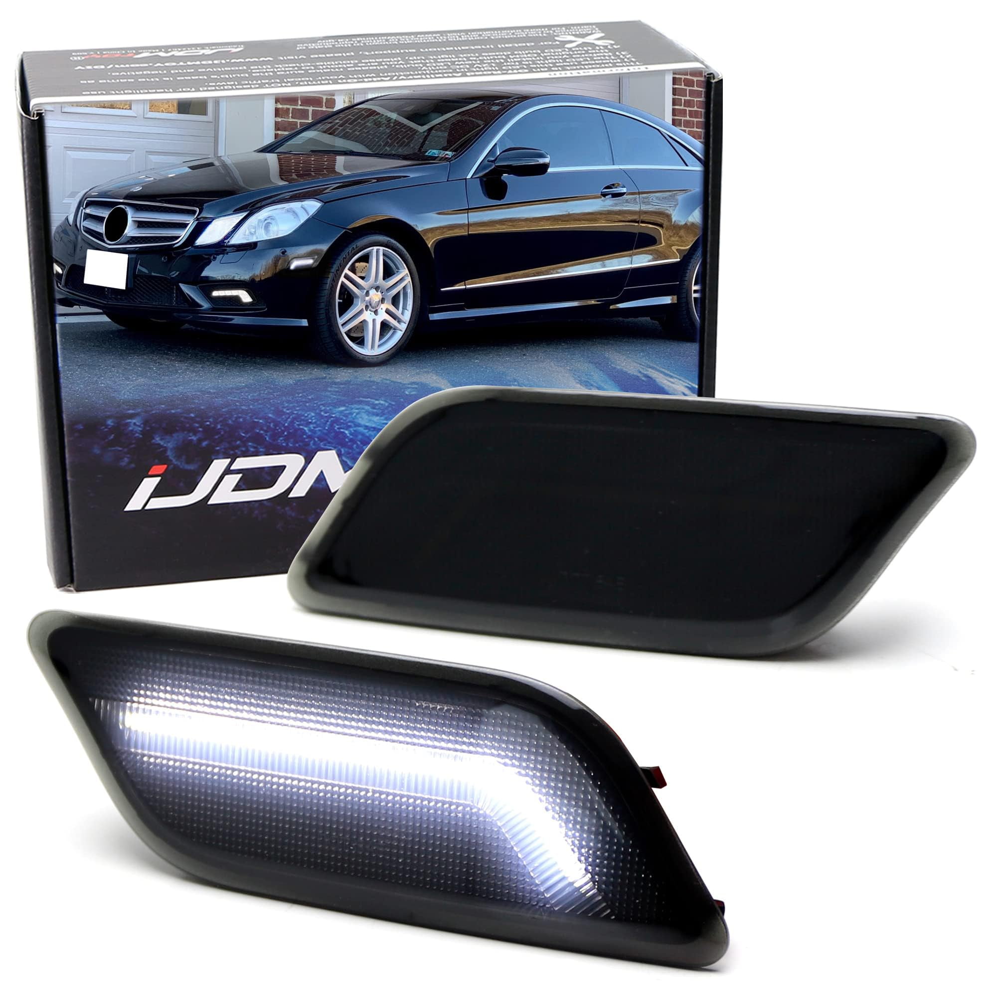 Smoked Lens White Full LED Strip Front Bumper Side Marker Lights For ...