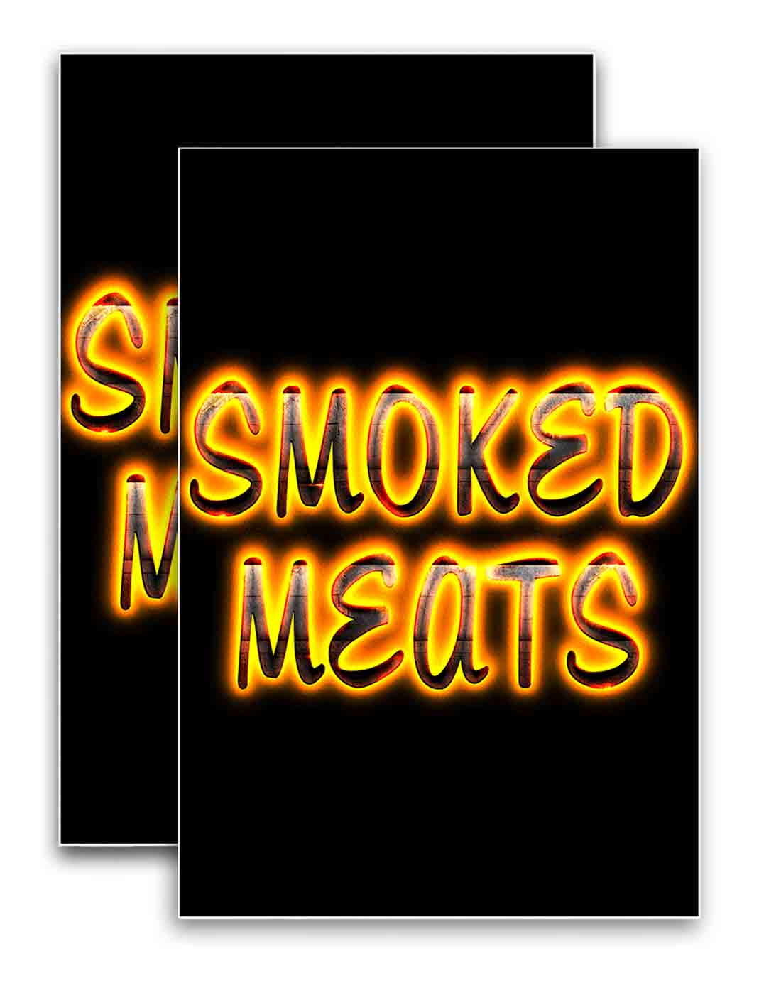 Smoked Meats (24" X 36") Vinyl Decal Only (Pack of 2) |Sign|Sticker ...