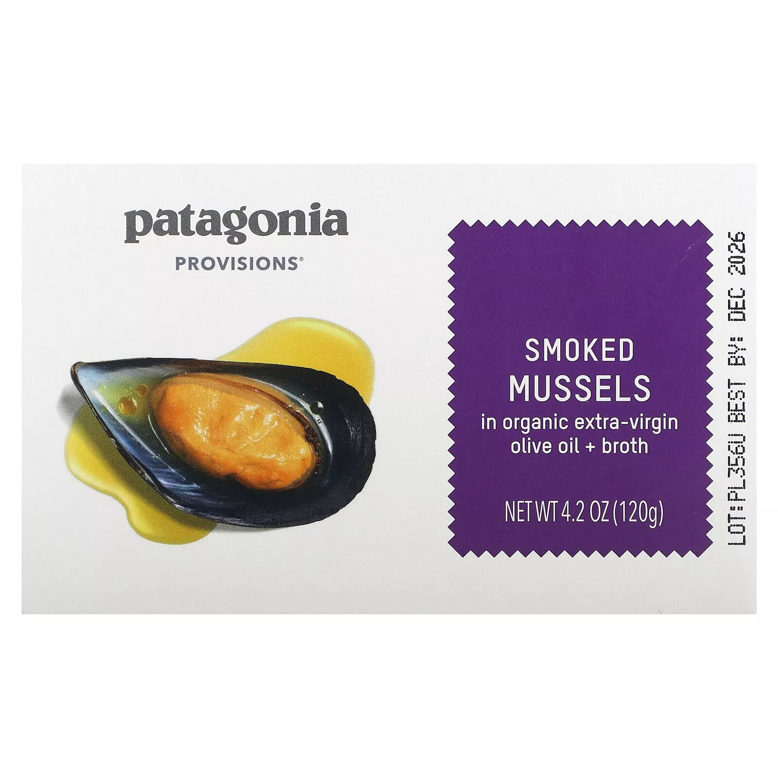 Smoked Mussels in Organic Extra-Virgin Olive Oil & Broth, 4.2 oz (120 g ...