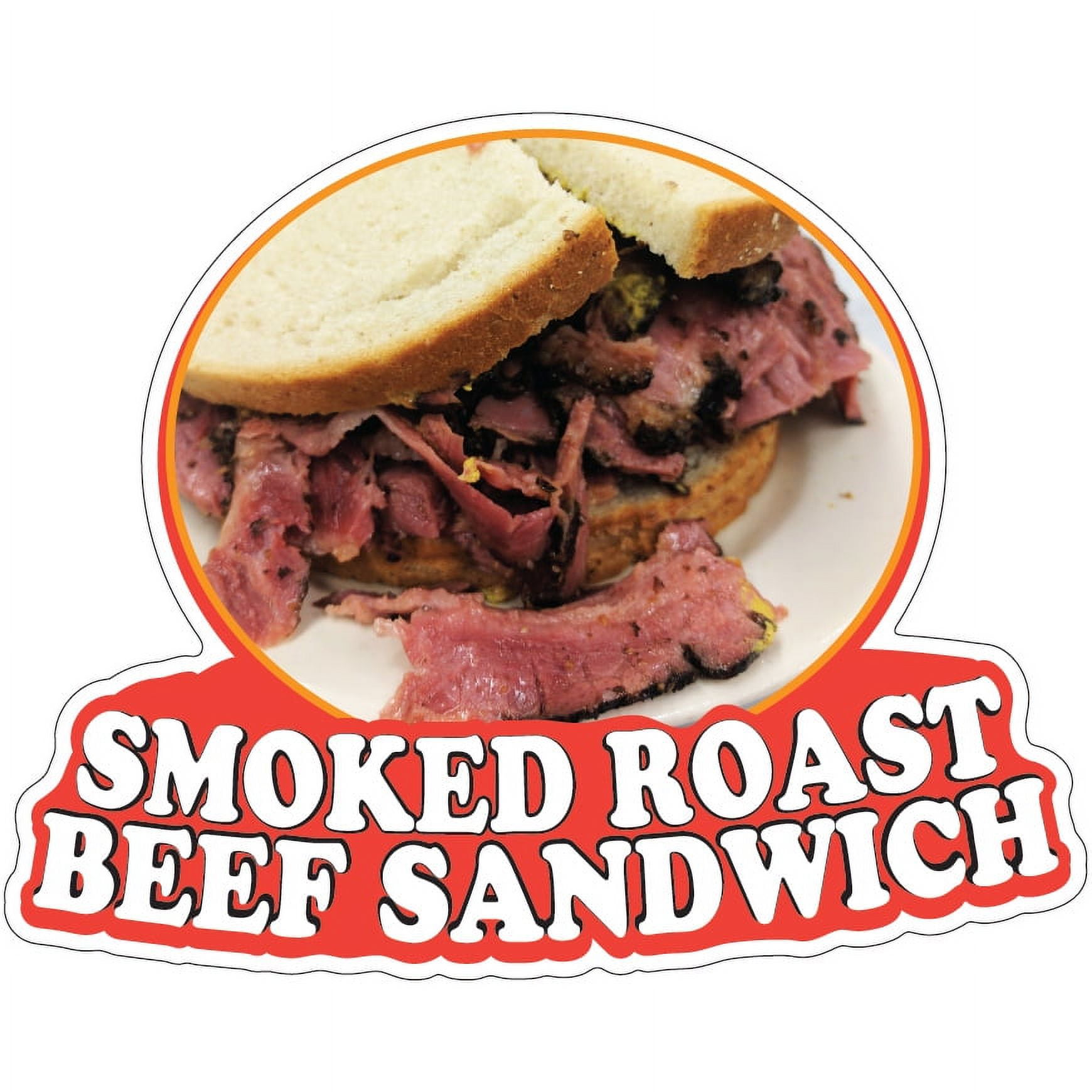 Smoked Roast Beef Sandwich 12" Decal Concession Stand Food Truck ...
